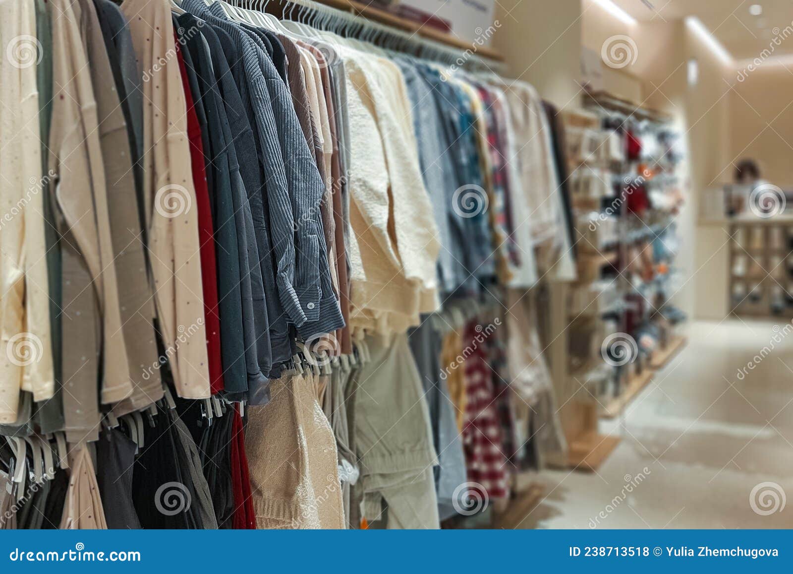 Mass Market Clothes are Hanging on a Hanger in the Store. Stock Photo ...