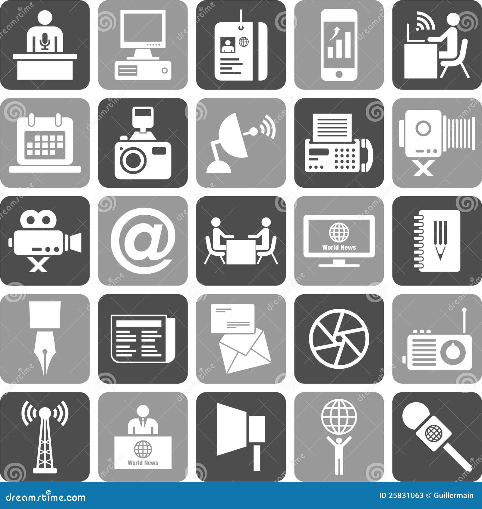 Mass media icons stock vector. Illustration of information - 25831063