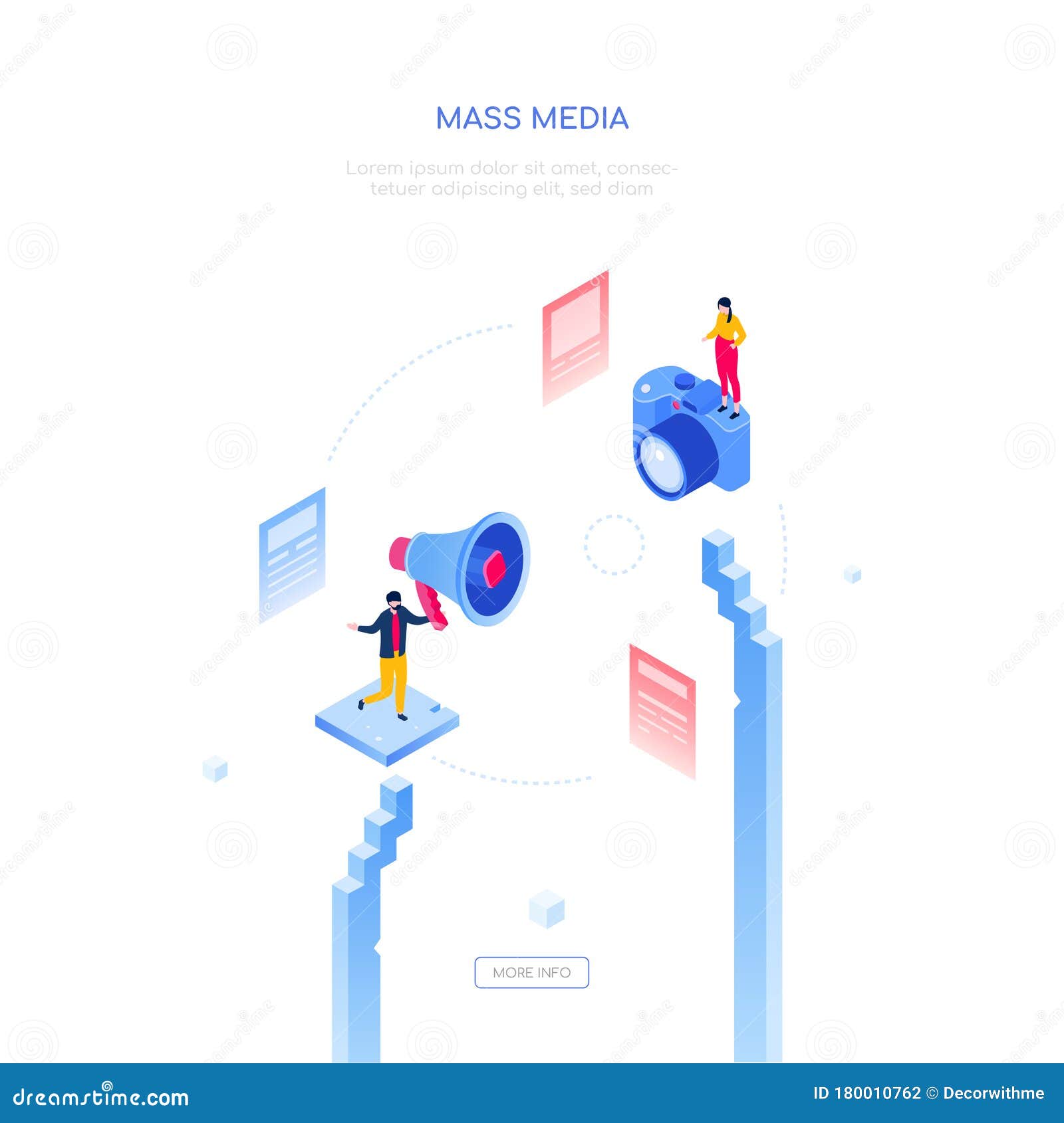 Mass Media - Modern Isometric Vector Web Banner Stock Vector ...