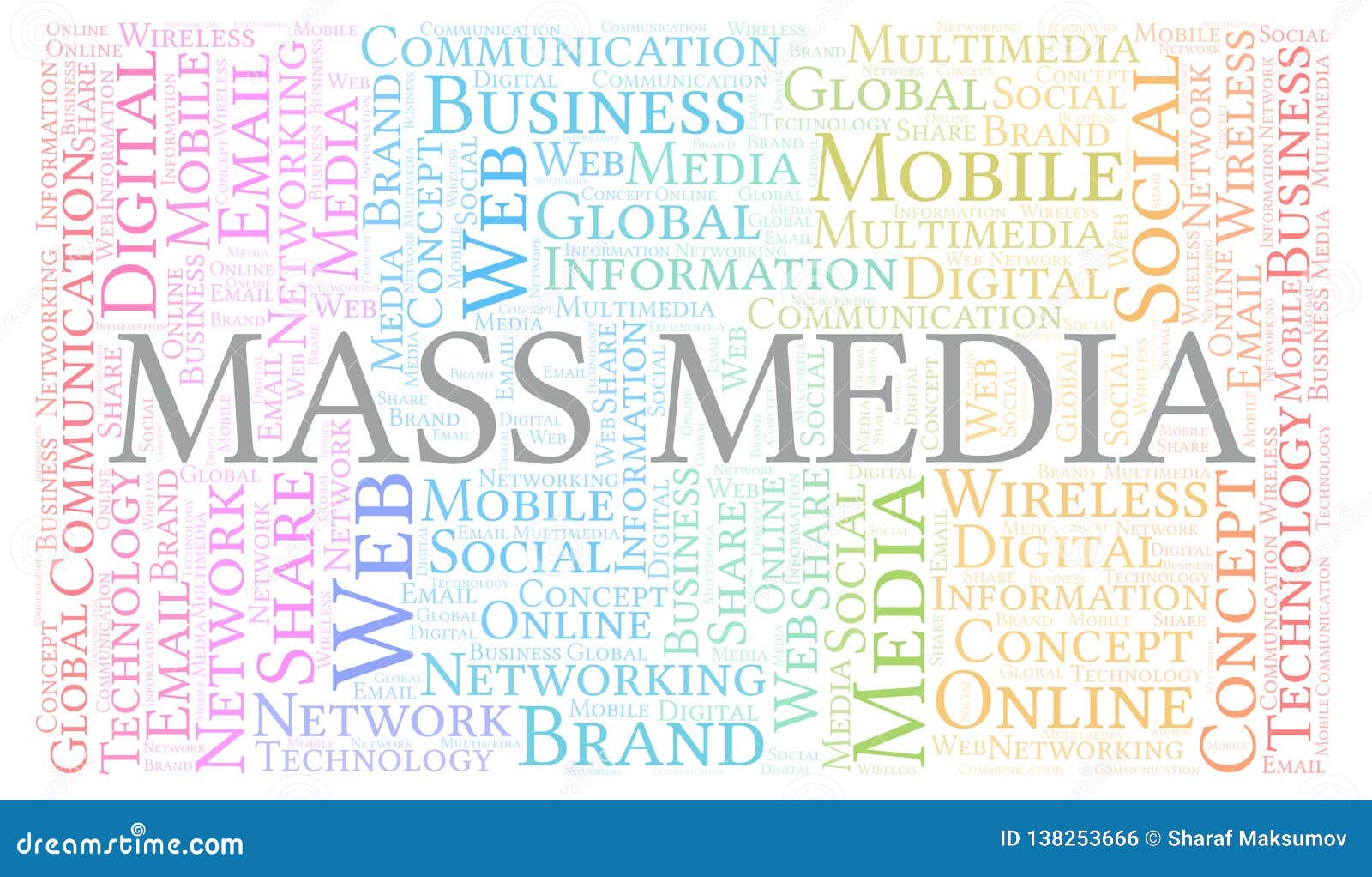 Mass Media word cloud stock illustration. Illustration of wordcloud ...