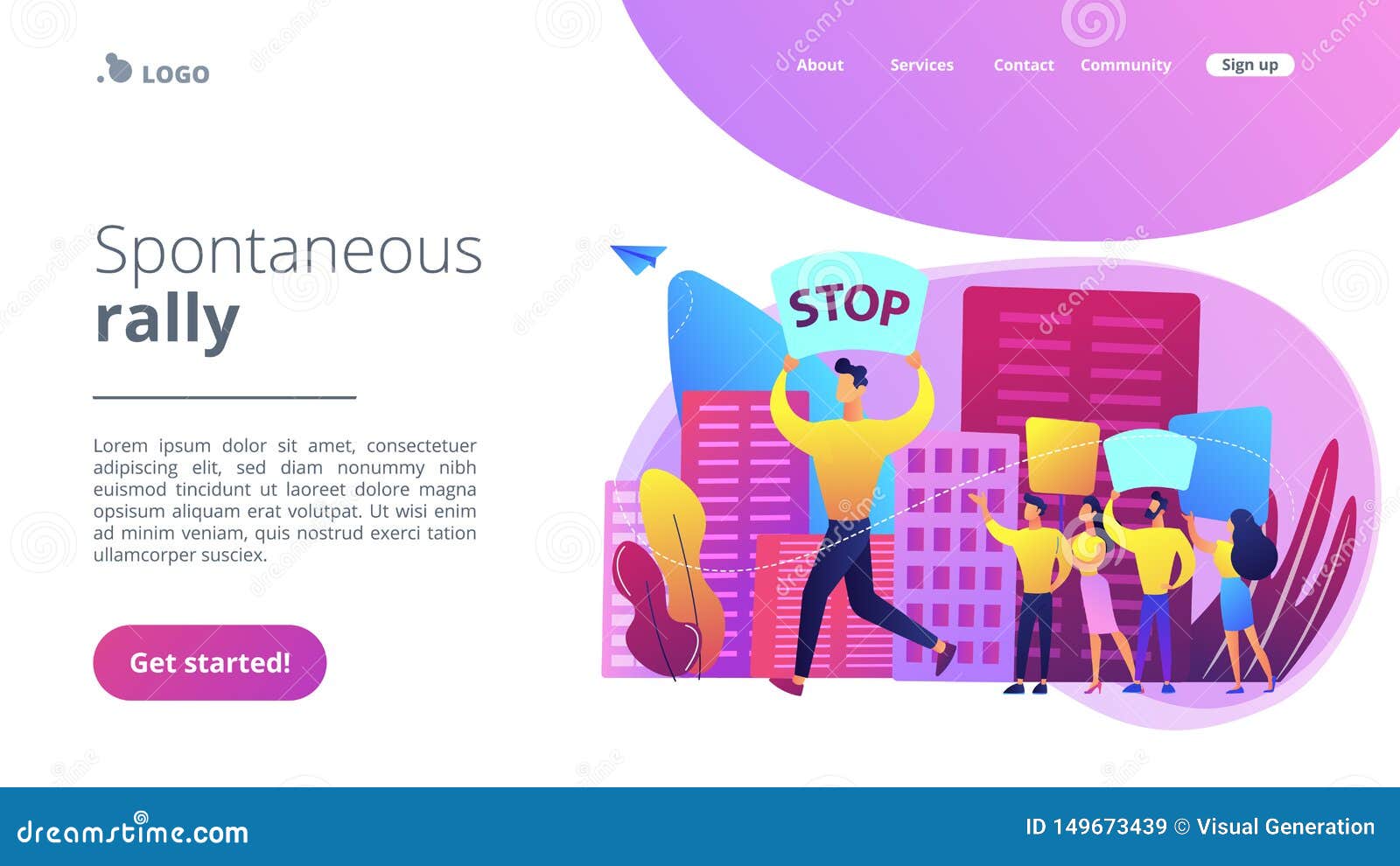 Mass Meeting Concept Landing Page. Stock Vector - Illustration of ...