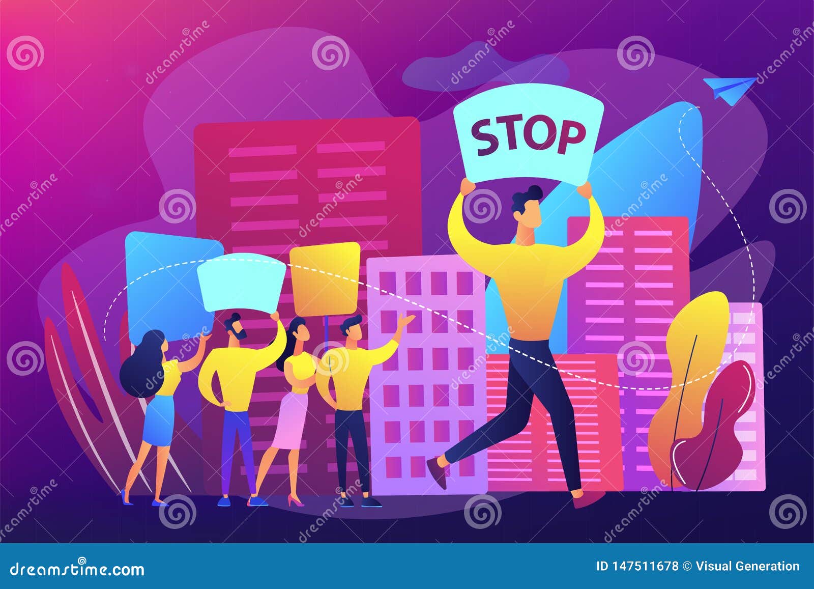 Mass Meeting Concept Vector Illustration. Stock Vector - Illustration ...