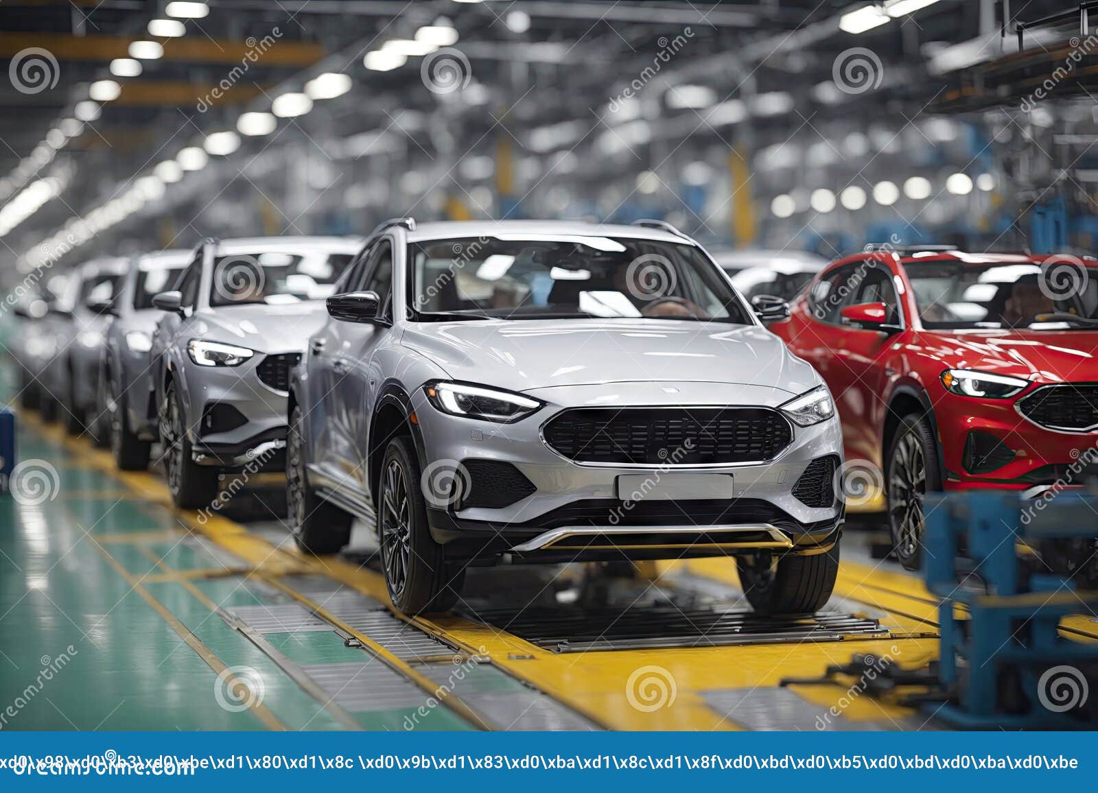Mass Production Assembly Line of Cars Stock Image - Image of ...