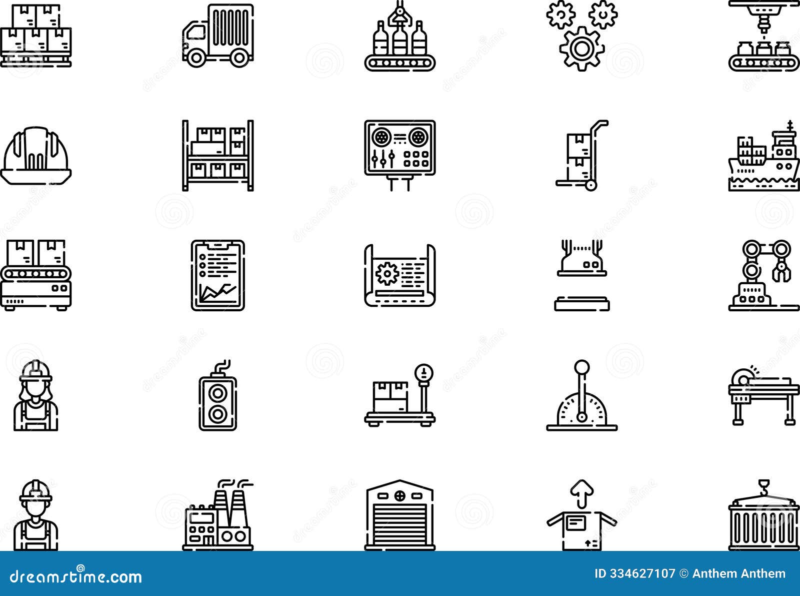 Mass Production Icons Collection is a Vector Illustration with Editable ...