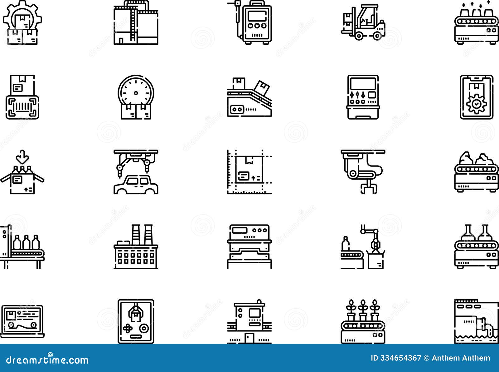 Mass Production Icons Collection is a Vector Illustration with Editable ...