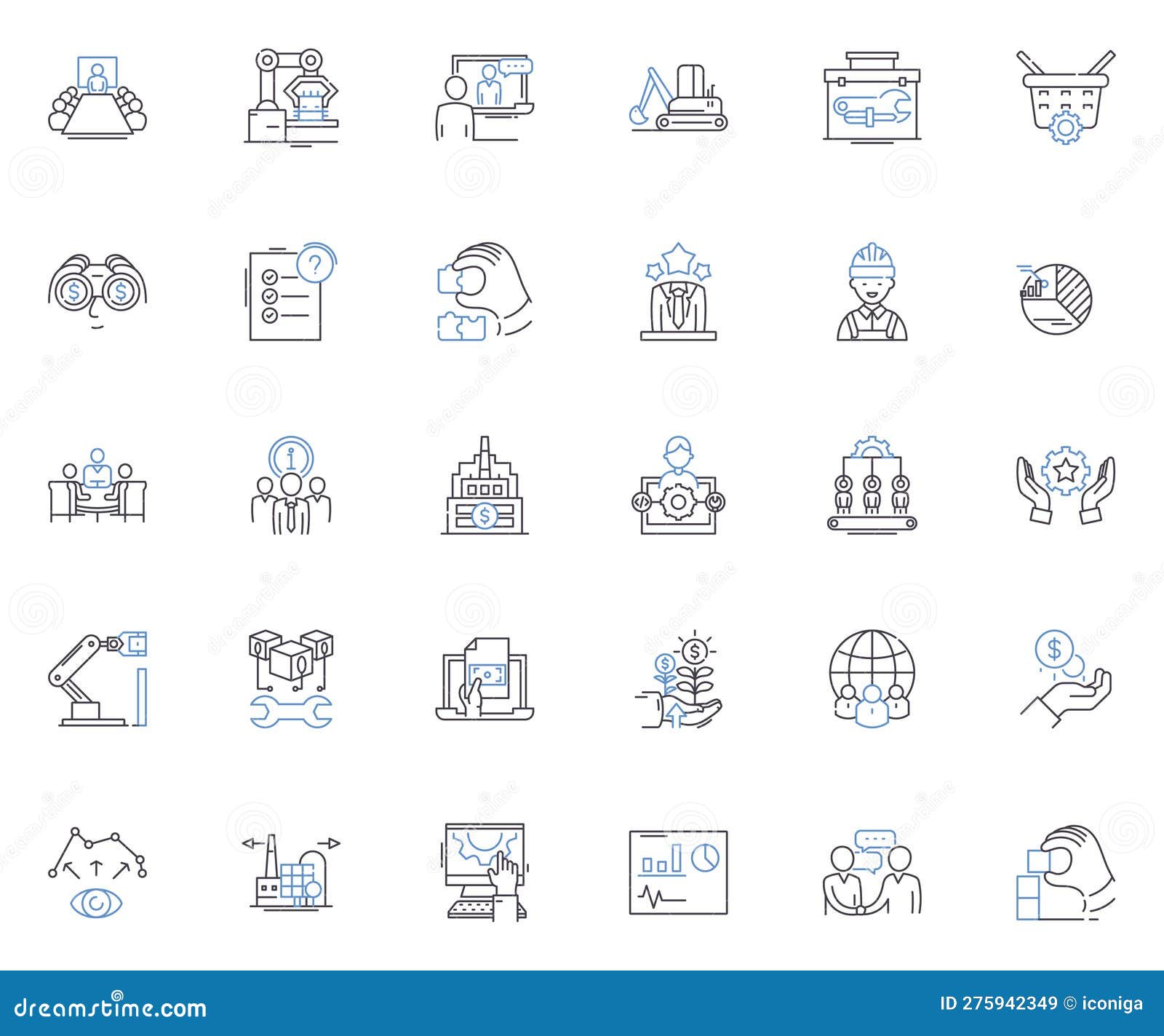 Standardization Line Icons Collection Uniformity Consistency Homogenization Normalization