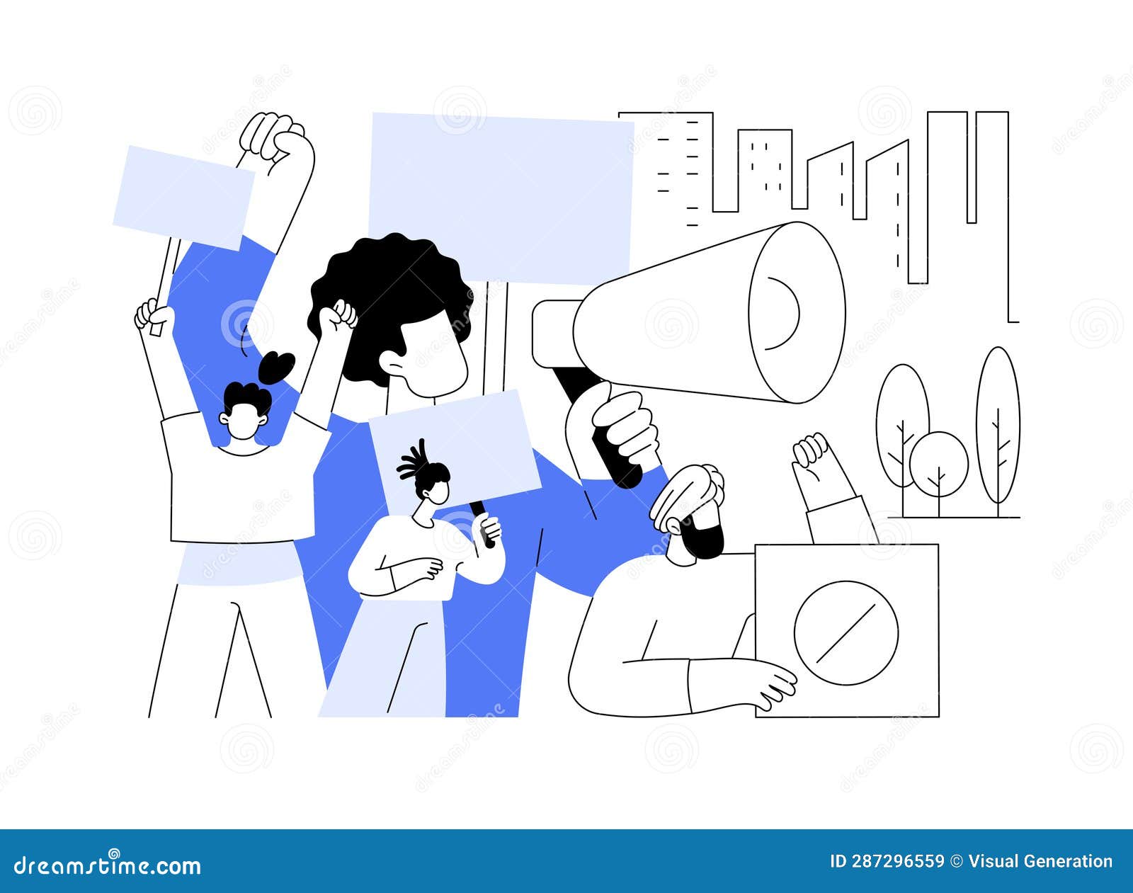 Mass Protest Abstract Concept Vector Illustration. Stock Vector ...