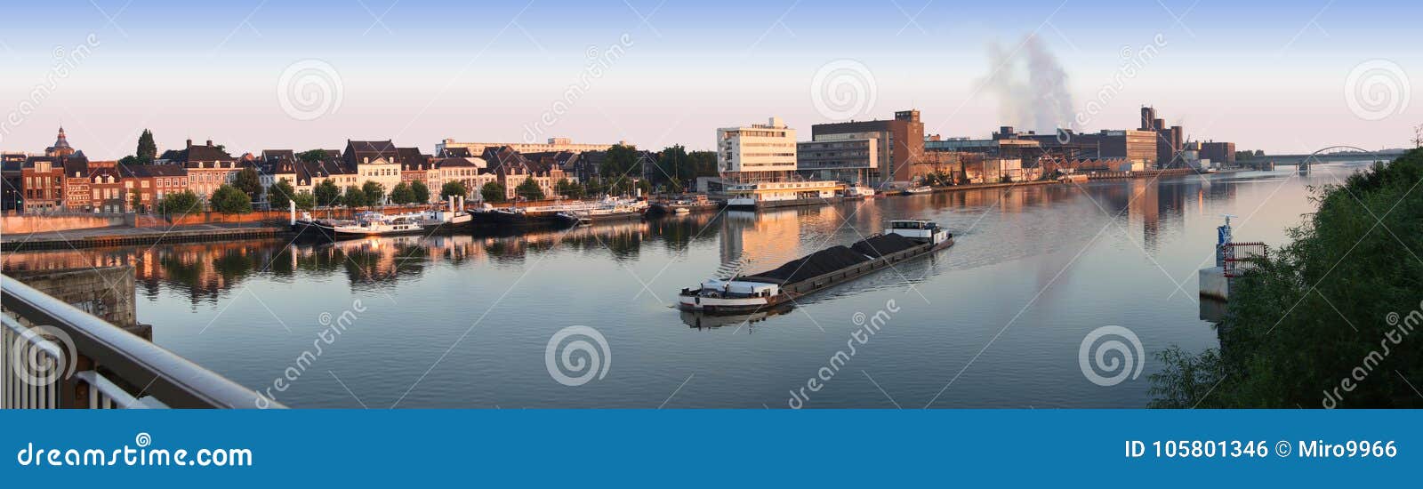 The MASS RIVER in the MORNING LIGHT Stock Photo - Image of masstricht ...