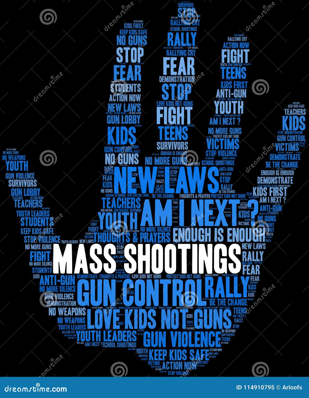 Mass Shootings Word Cloud stock vector. Illustration of demonstration ...
