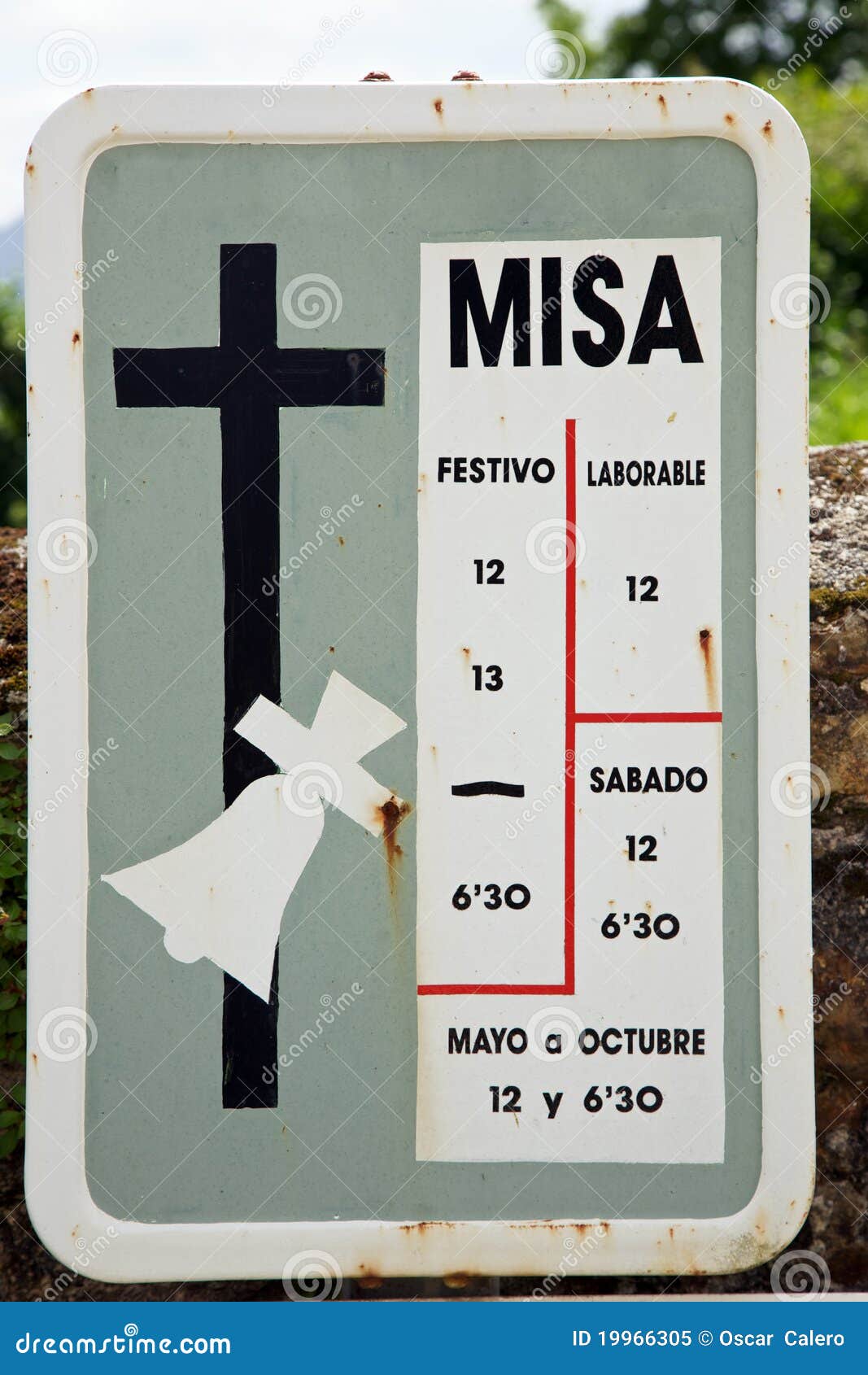 Mass sign stock image. Image of bell, season, sign, table - 19966305