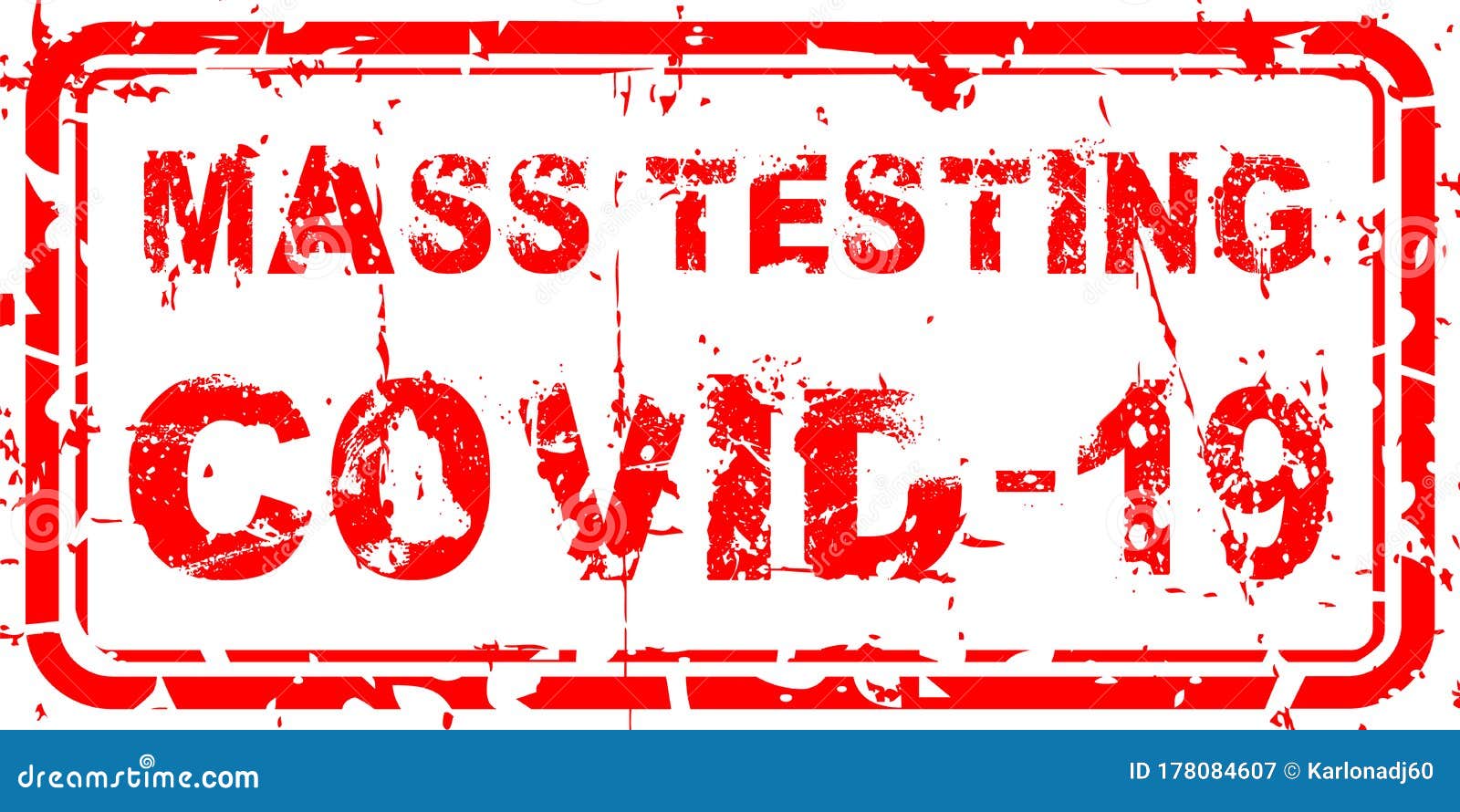 Mass Testing Covid-19 Warning Red Grunge Text Stock Vector ...