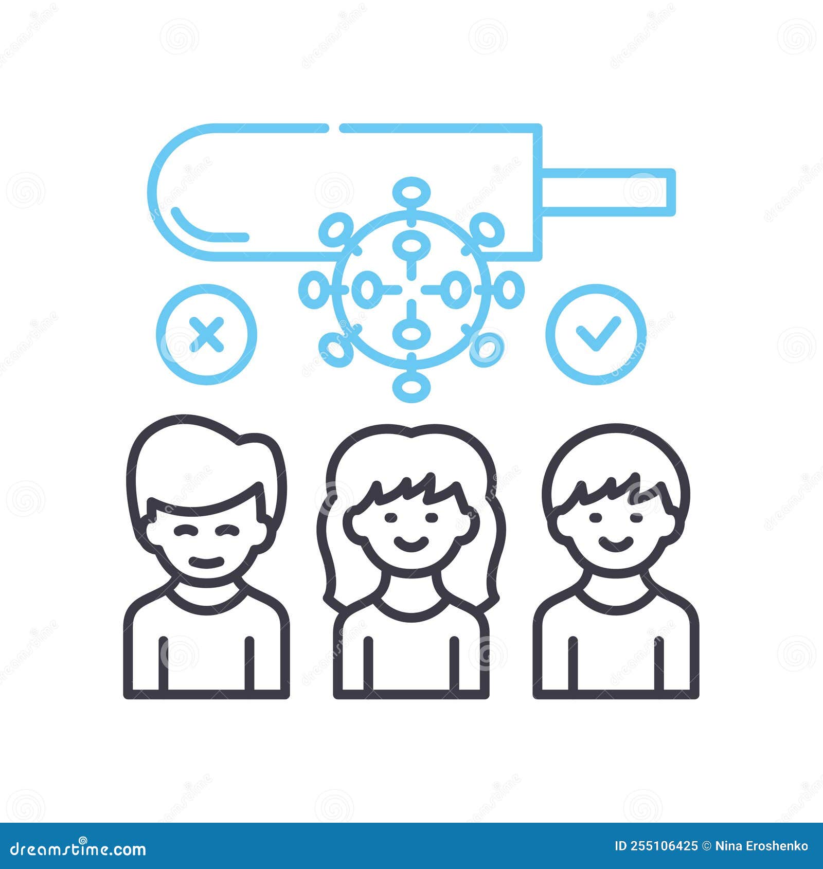 Mass Testing Line Icon, Outline Symbol, Vector Illustration, Concept ...