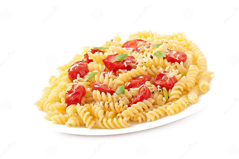 Massa com tomate foto de stock. Imagem de pimenta, verde - 33560096