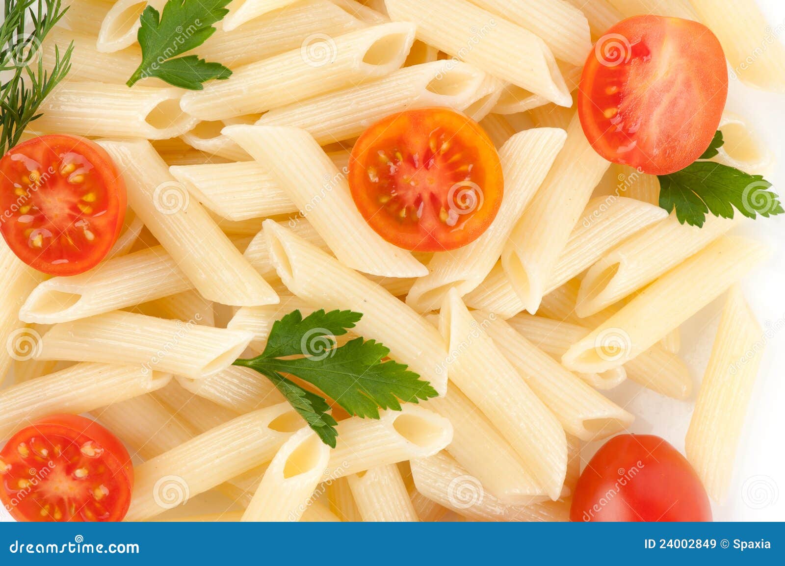 Massa e tomate imagem de stock. Imagem de macro, comer - 24002849