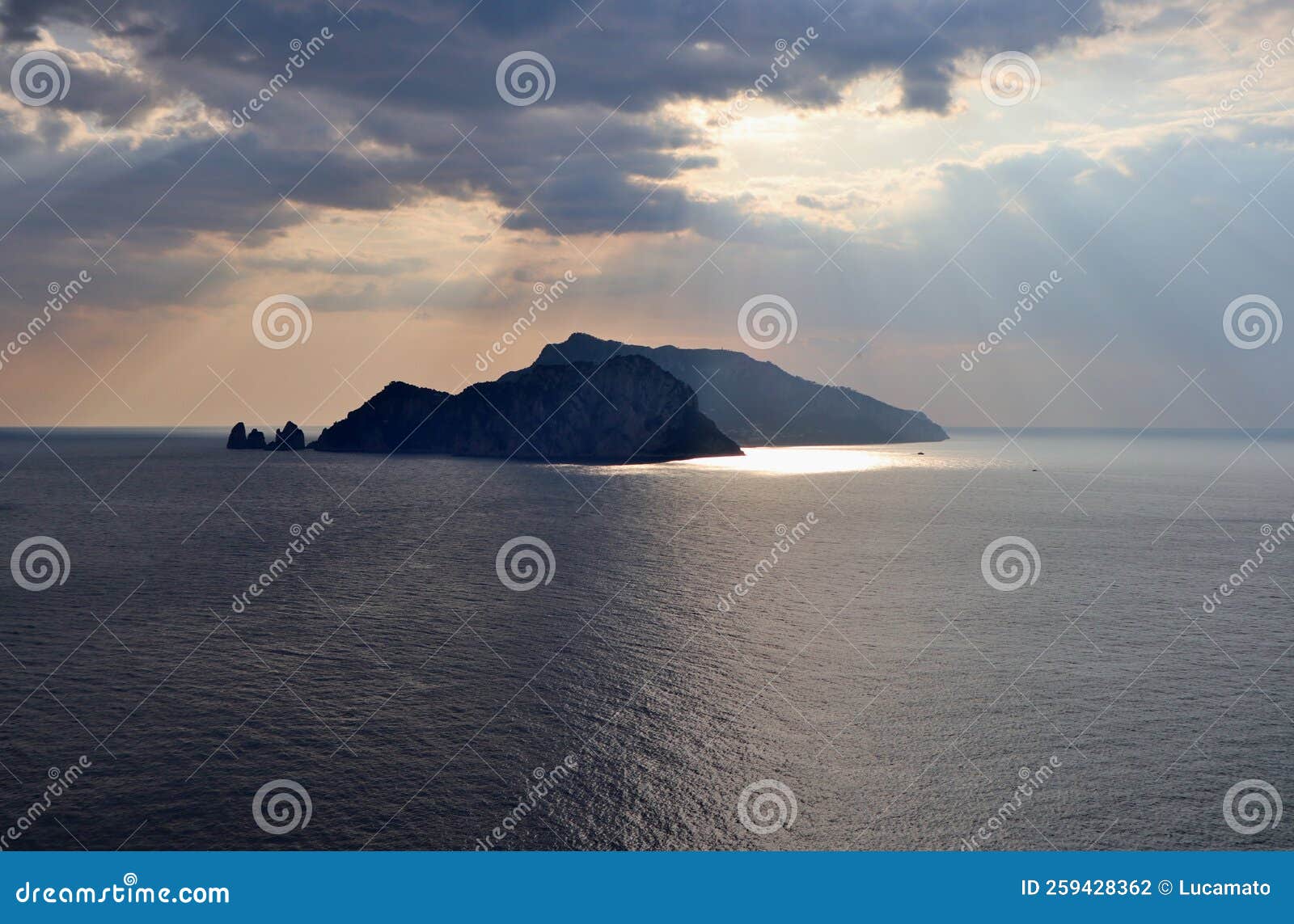 Massa Lubrense - Isola Di Capri Da Via Minerva Stock Photo - Image of ...