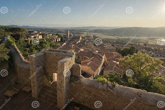 Massa Marittima View From The Cassero Senese Fortress Tuscany Italy
