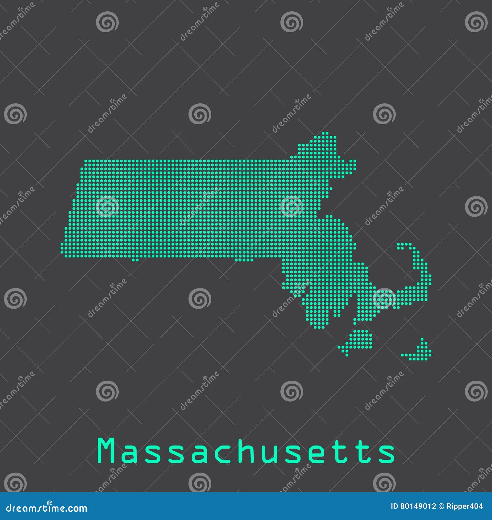 Massachusetts Red Abstract 3D State Map United States America Stock ...