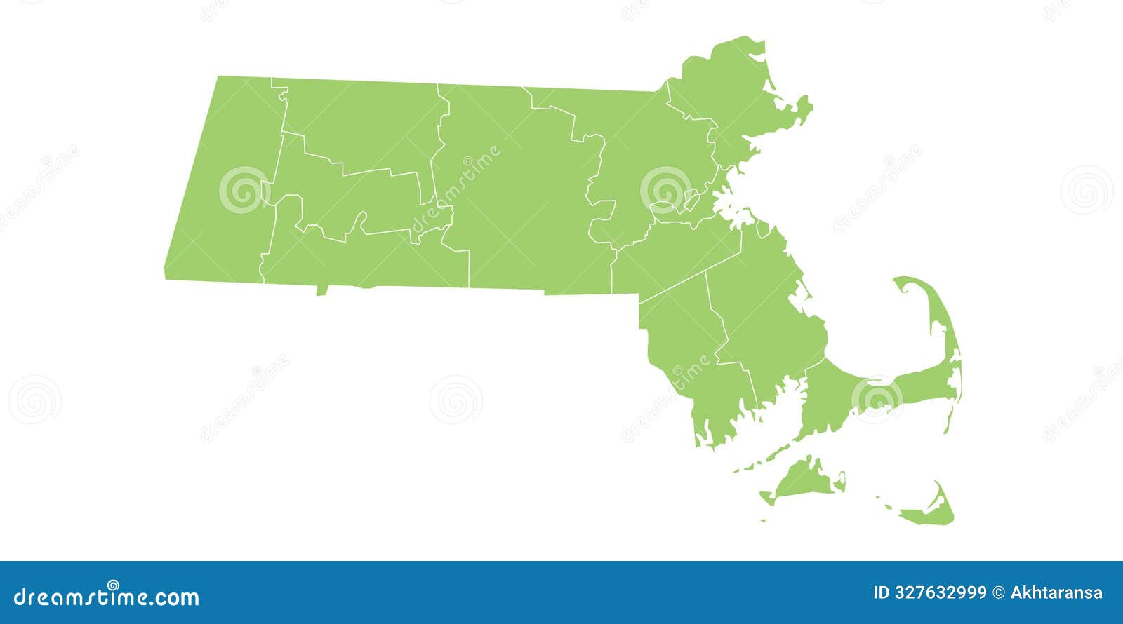 Massachusetts Administrative Map. Counties Map Of Massachusetts, Blank ...