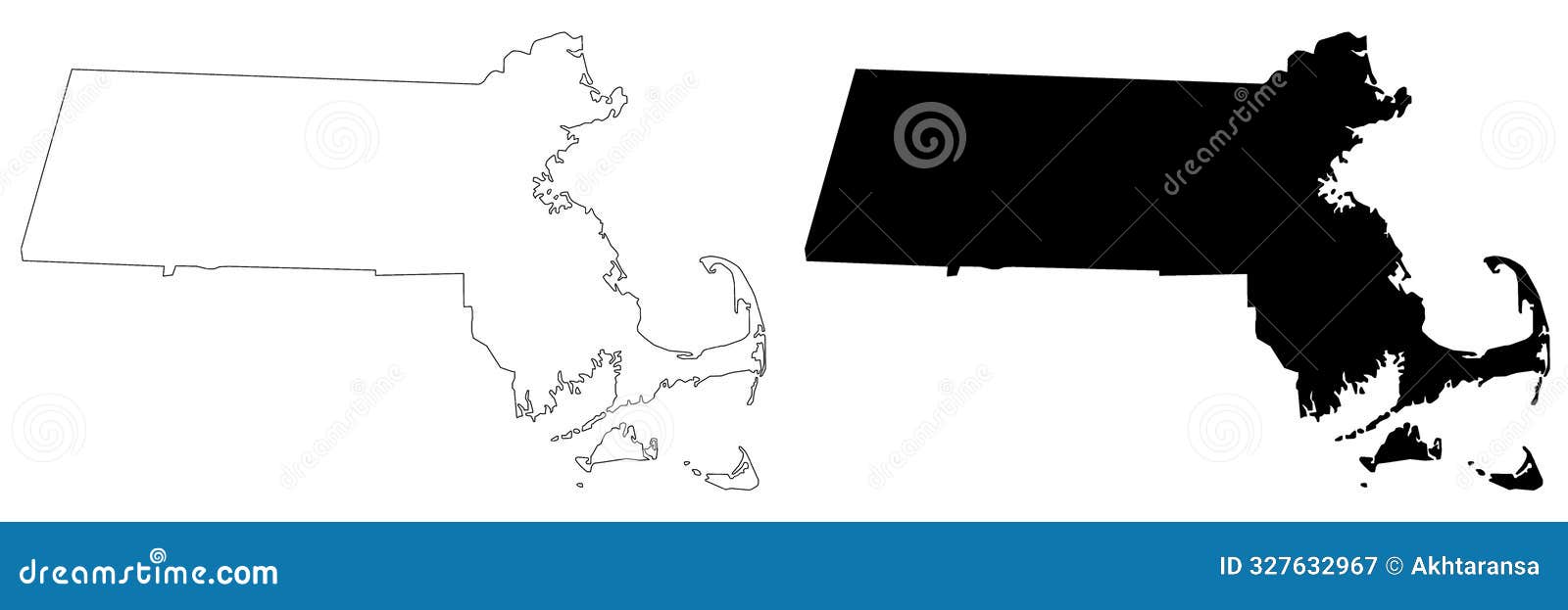 Massachusetts Administrative Map, Massachusetts Outline and Counties ...