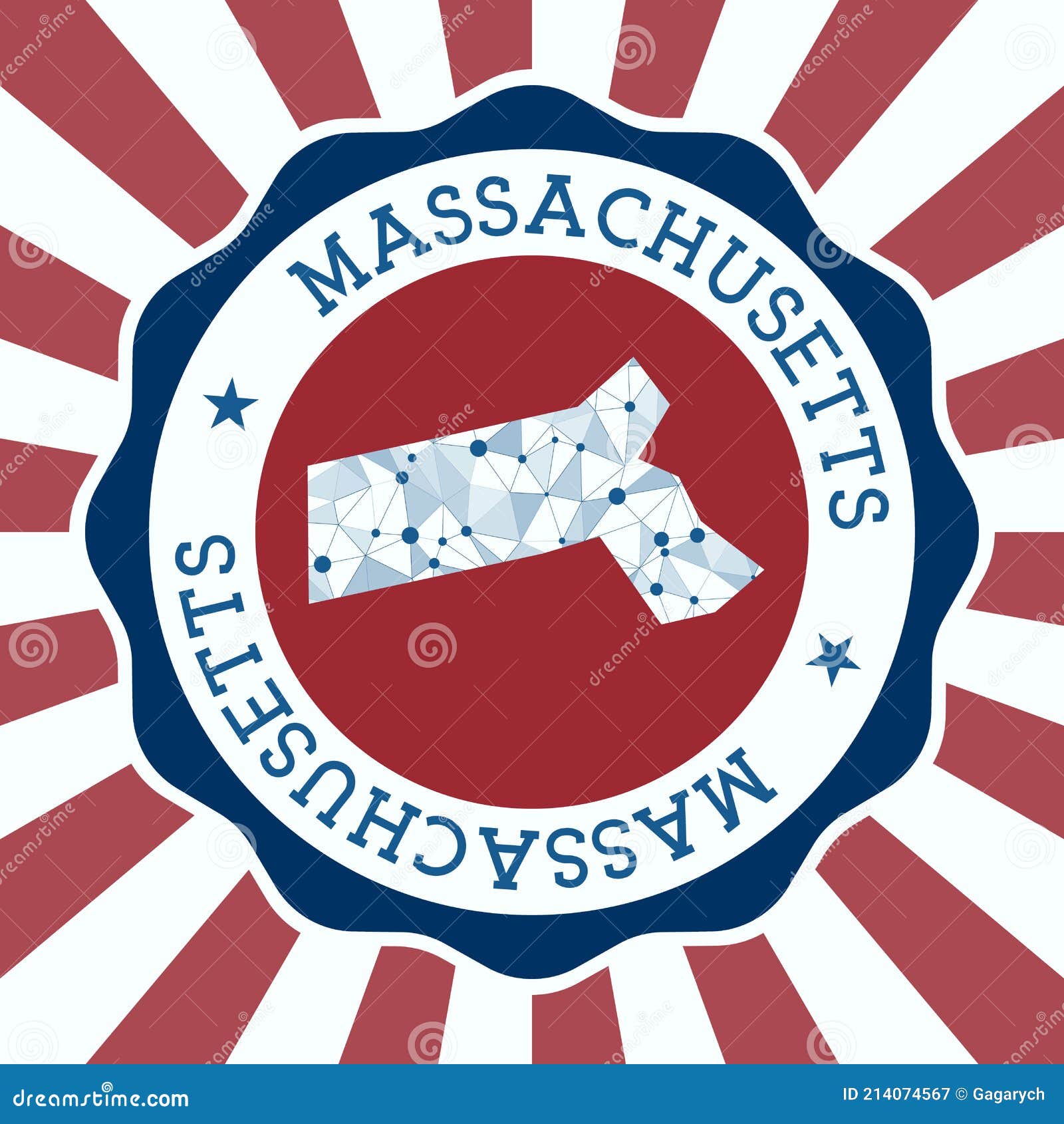 Massachusetts Badge. stock vector. Illustration of america - 214074567