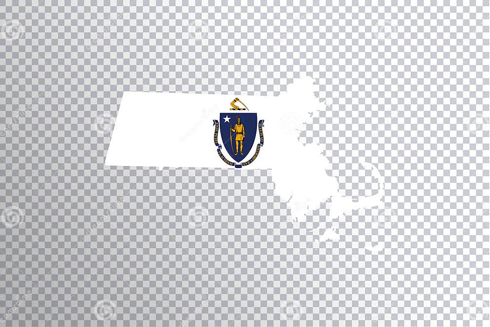 Massachusetts Flag on Map, Transparent Background Stock Illustration ...