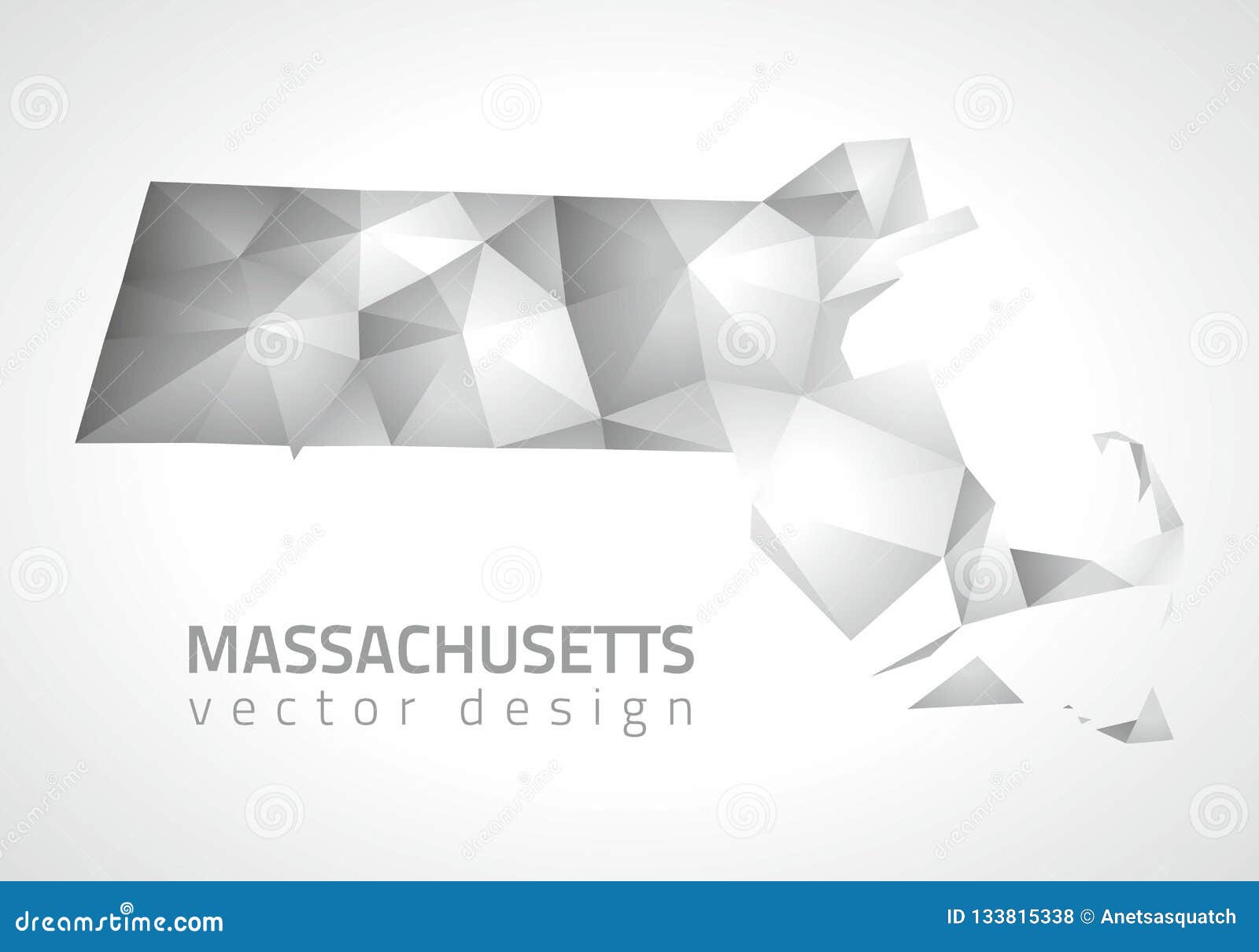 Massachusetts Outline Map State Shape USA America Borders Vector ...