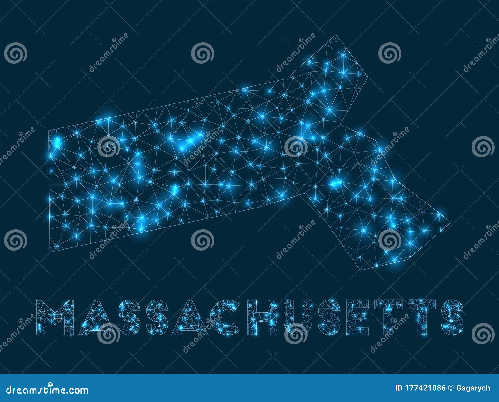 Massachusetts network map. stock vector. Illustration of electrical ...