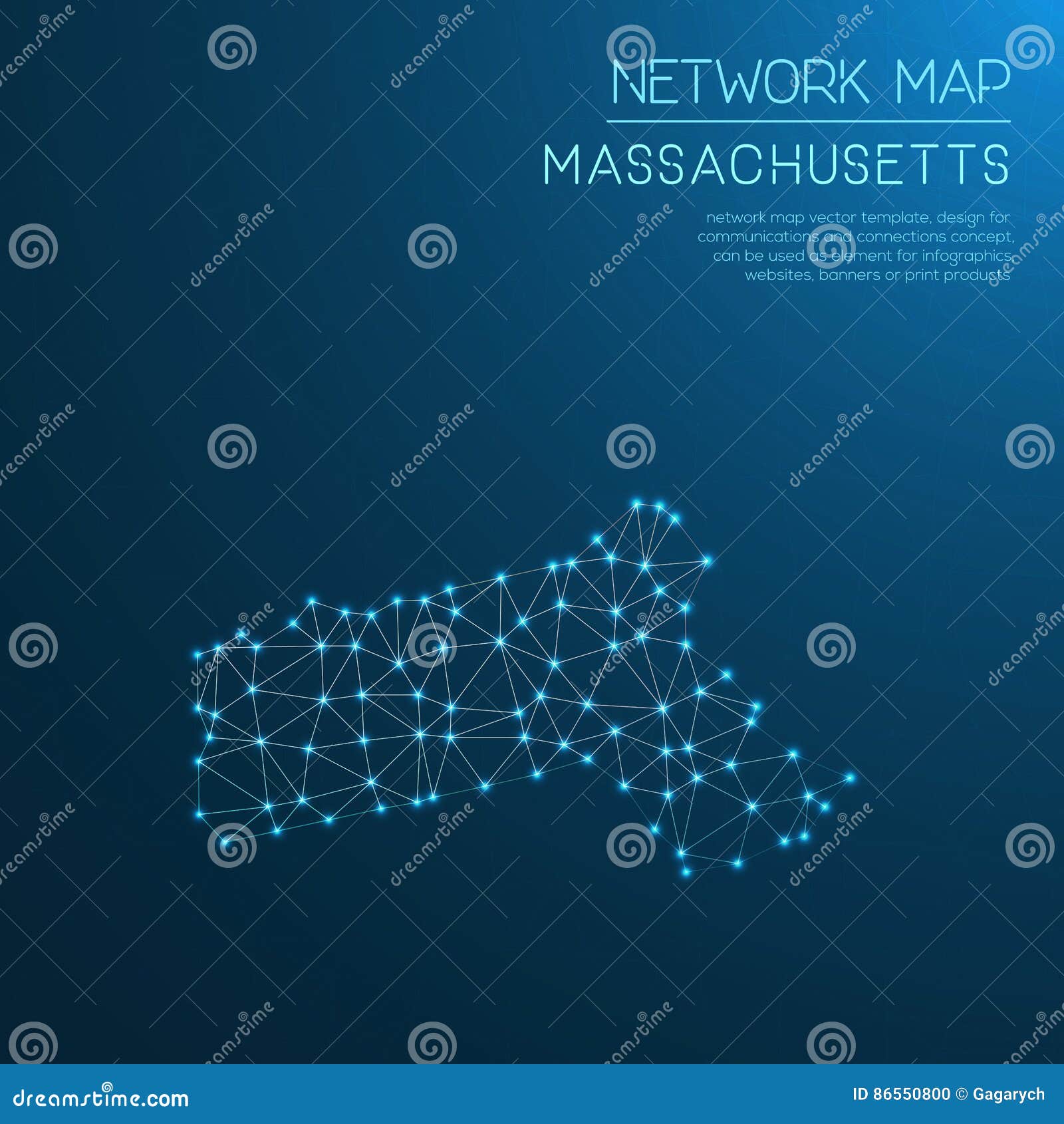 Massachusetts network map. stock vector. Illustration of bright - 86550800