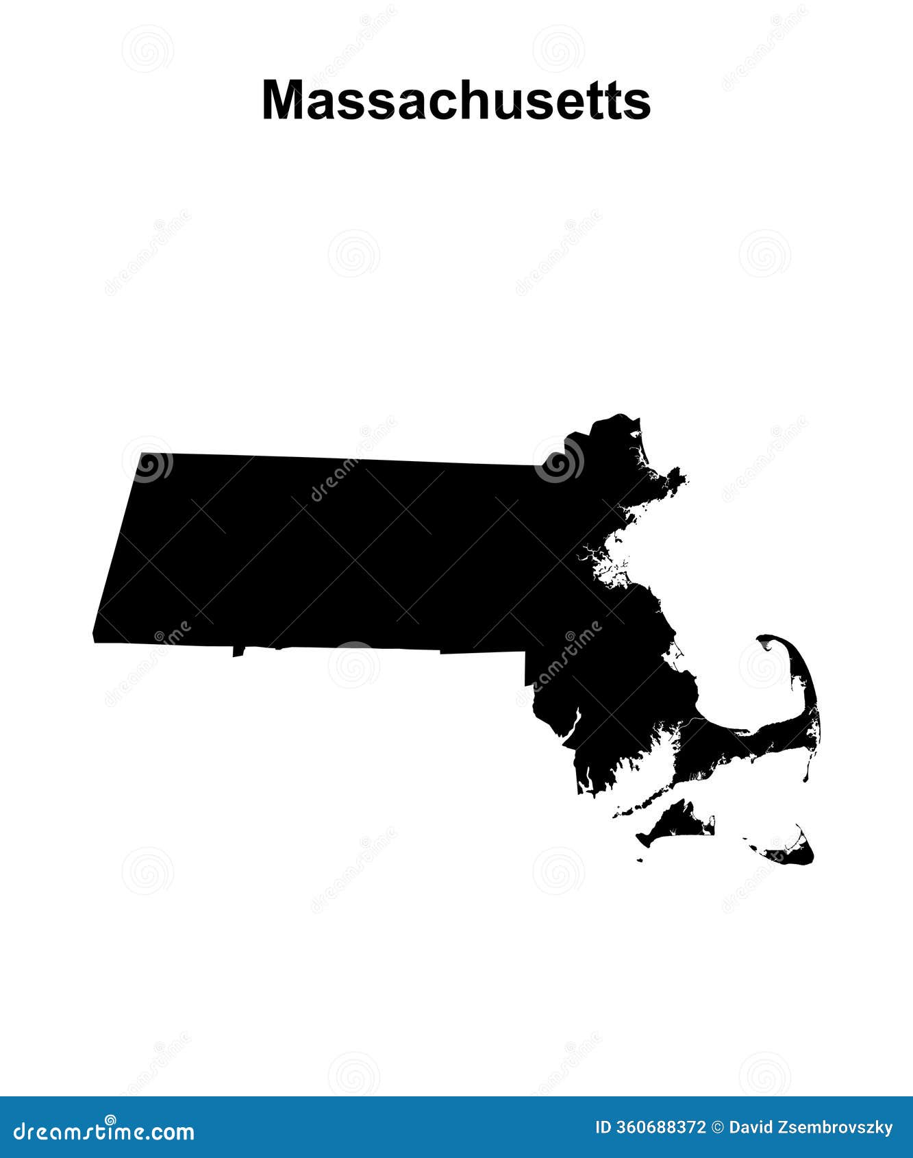 Massachusetts outline map stock illustration. Illustration of territory ...