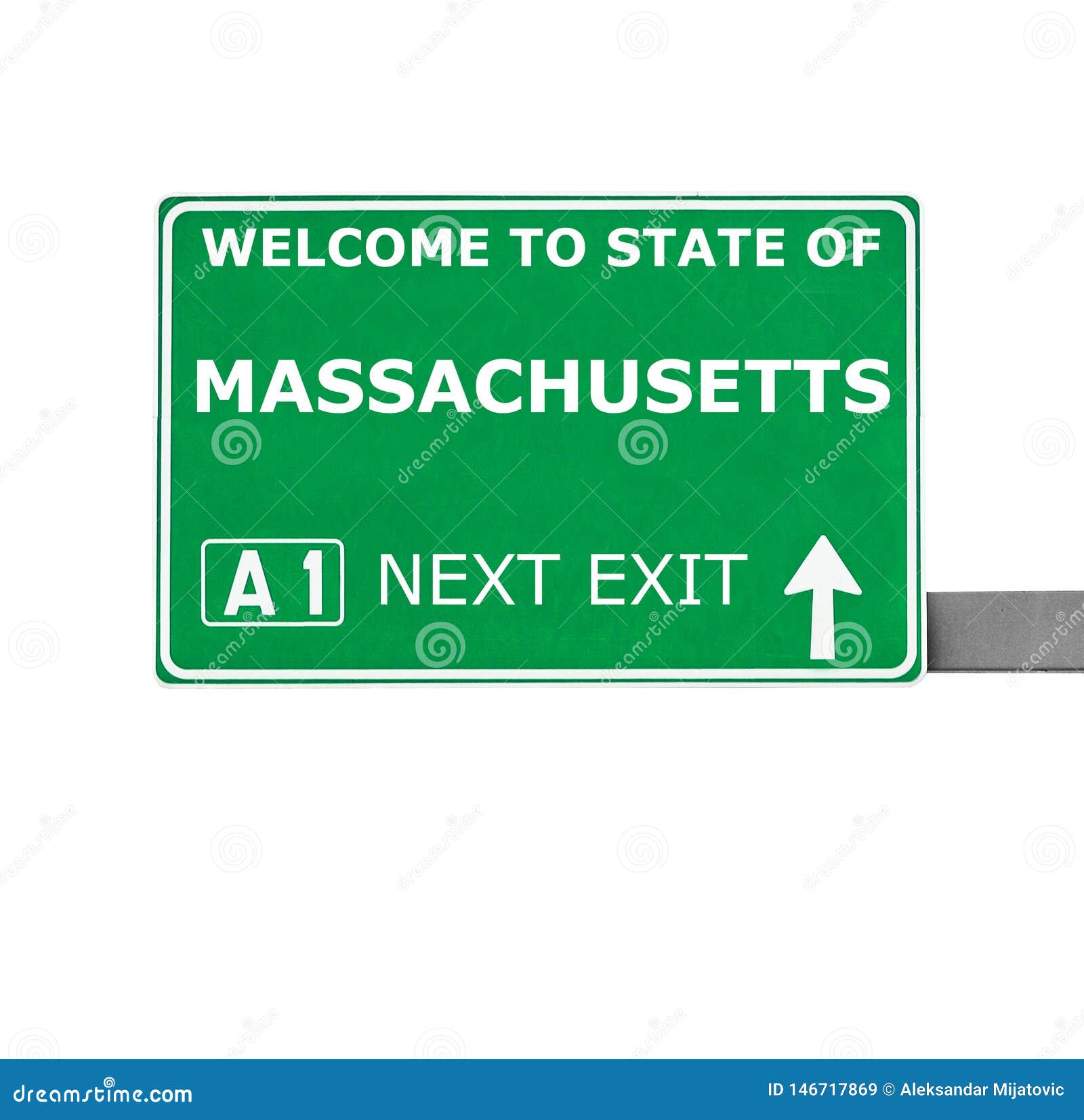 MASSACHUSETTS Road Sign Isolated on White Stock Image - Image of ...