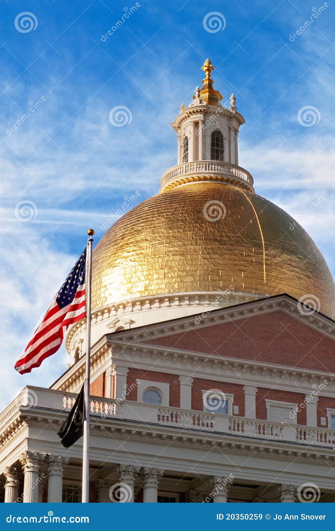 Massachusetts State Capitol Stock Image - Image of architecture, cloud ...