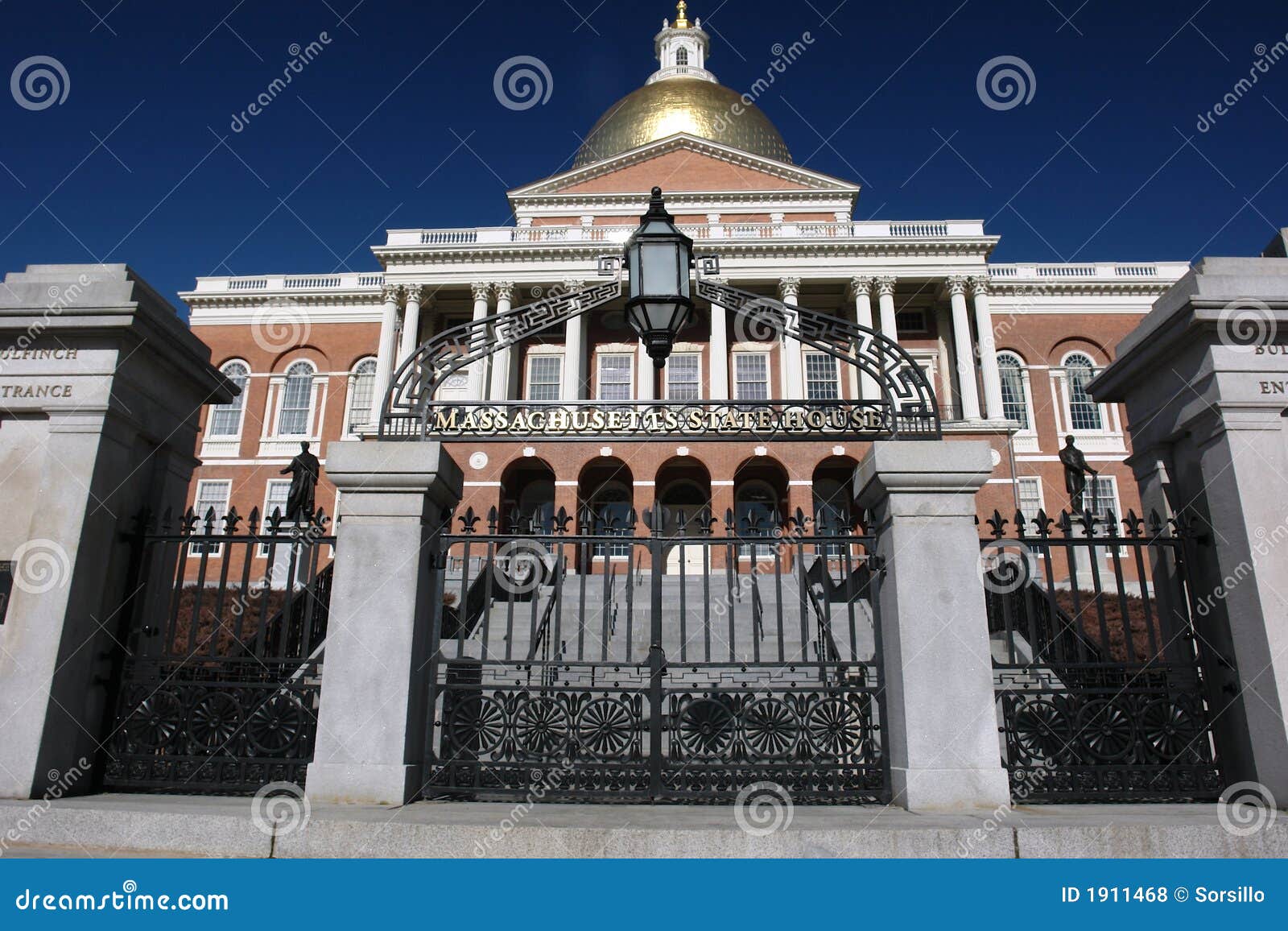 Massachusetts State House Gate Stock Photo - Image of house, dome: 1911468