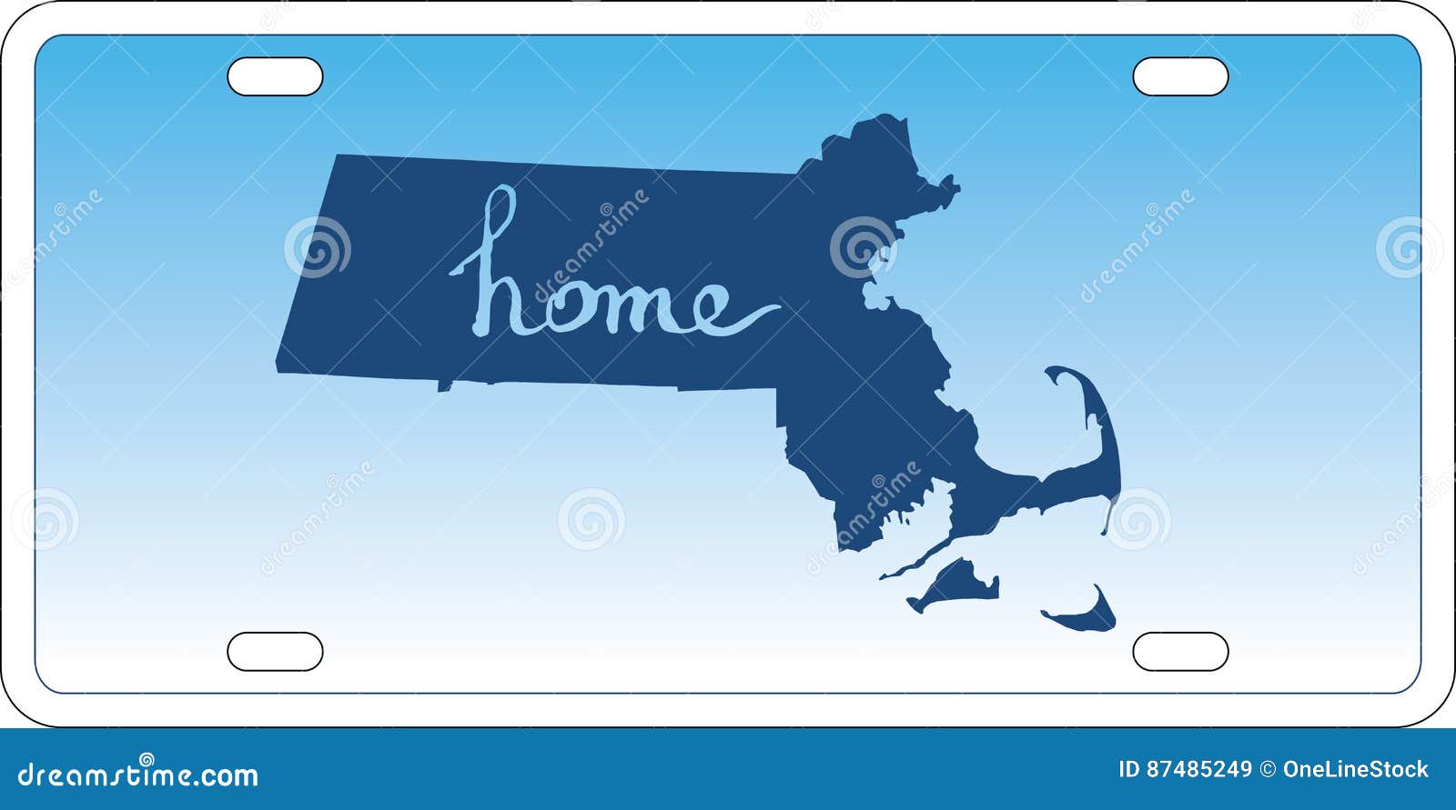 Massachusetts State License Plate Vector Stock Vector - Illustration of ...