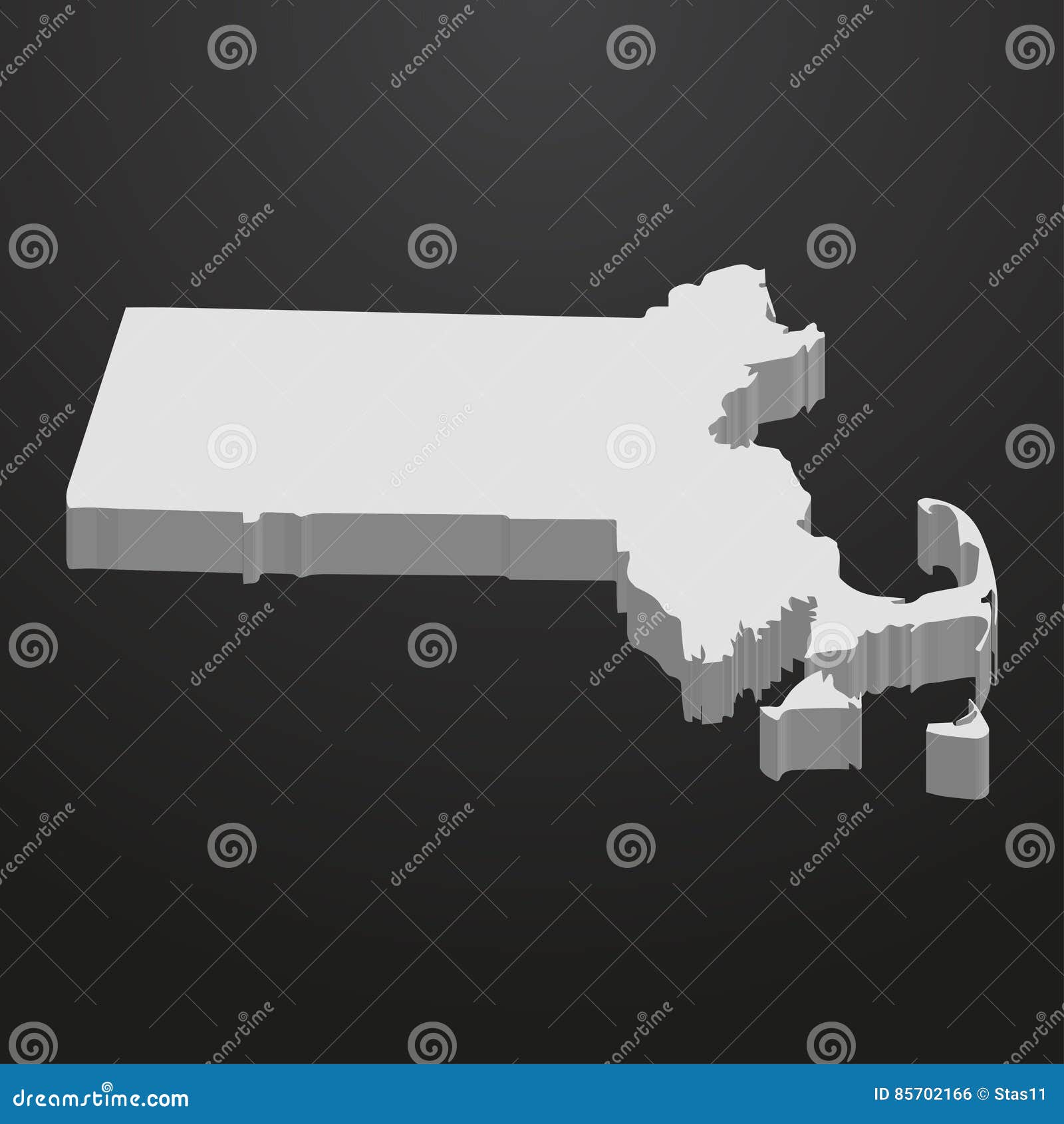 Massachusetts Map. State And District Map Of Massachusetts. Political ...