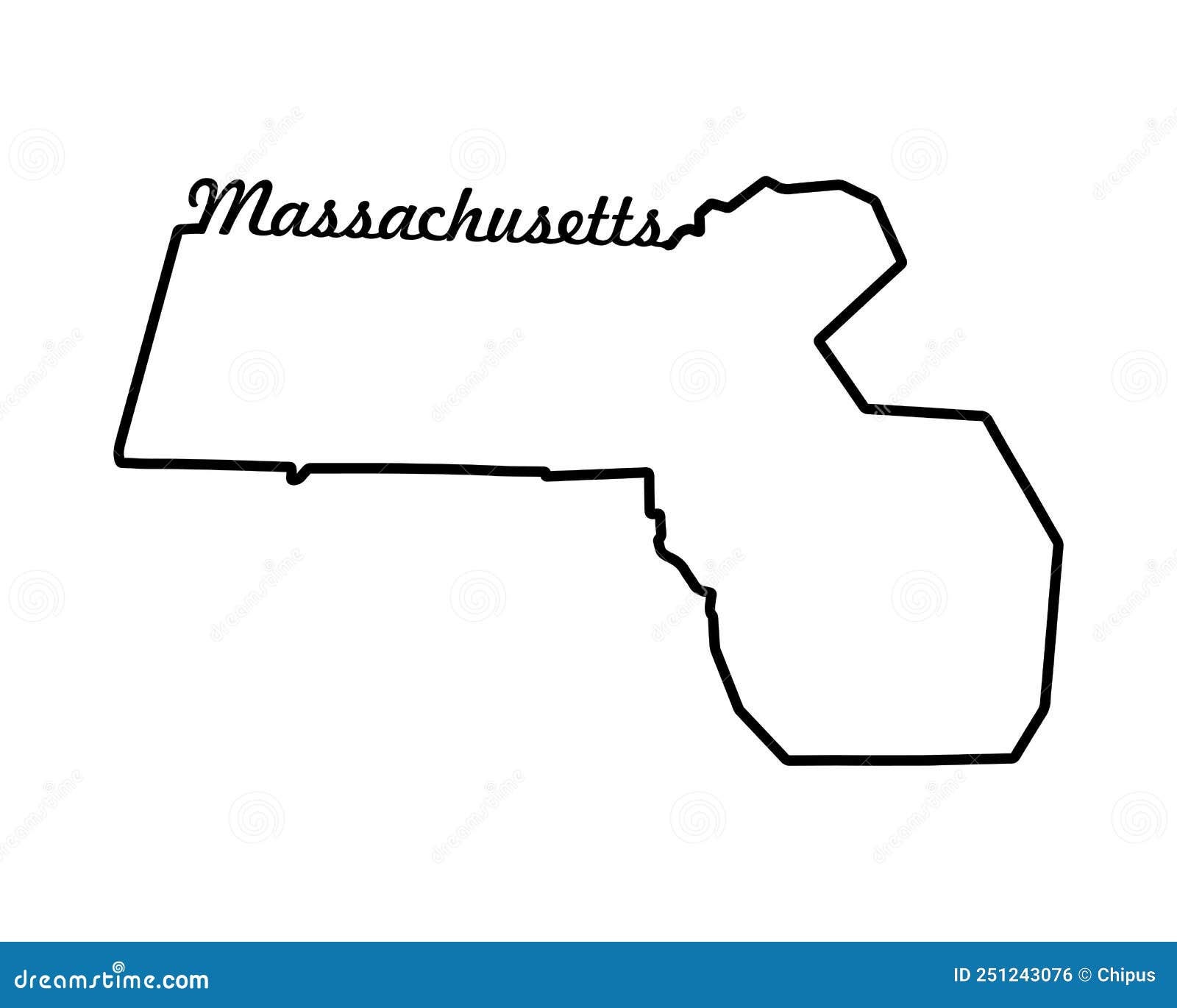 US State Map. Massachusetts Outline Symbol. Vector Illustration Stock ...