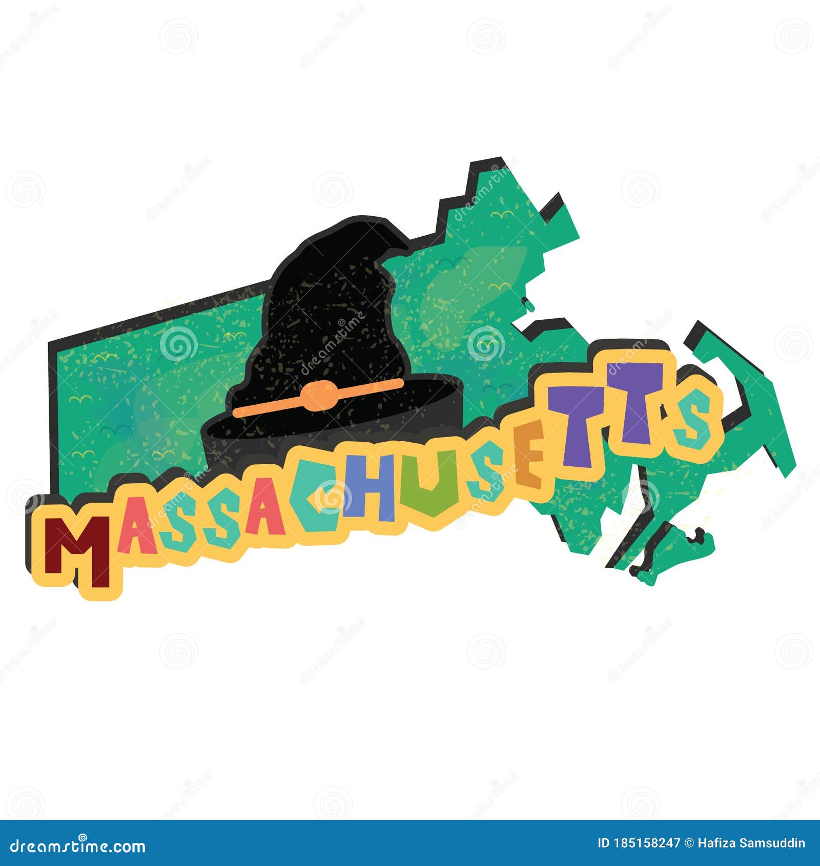 Massachusetts State Map. Vector Illustration Decorative Design Stock ...