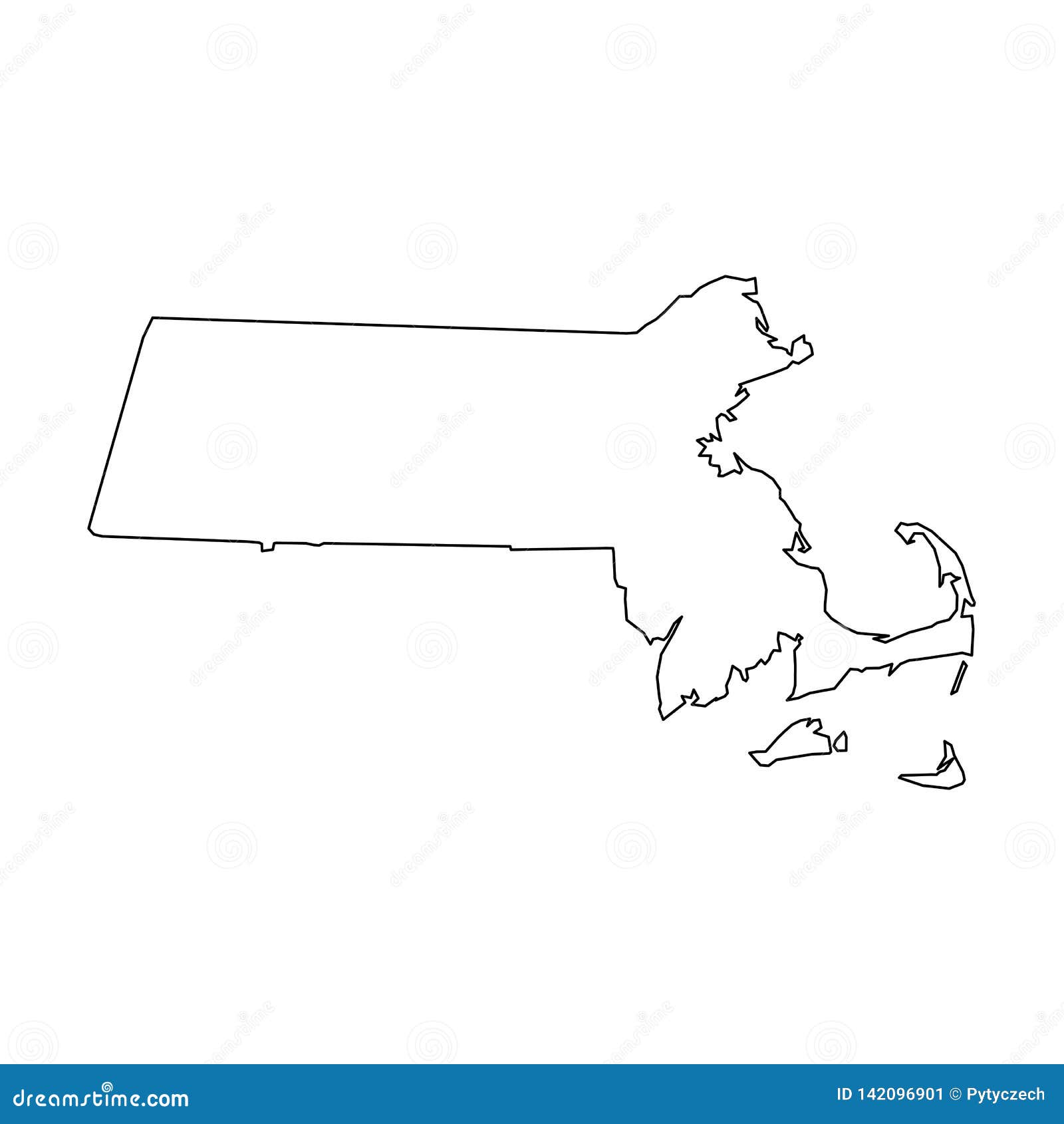 Massachusetts, State of USA - Solid Black Outline Map of Country Area ... Massachusetts, State of USA - Solid Black Outline Map of Country Area ...