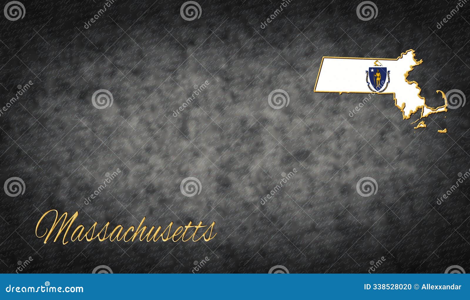 Massachusetts Symbols, Map of Massachusetts Stock Photo - Image of ...