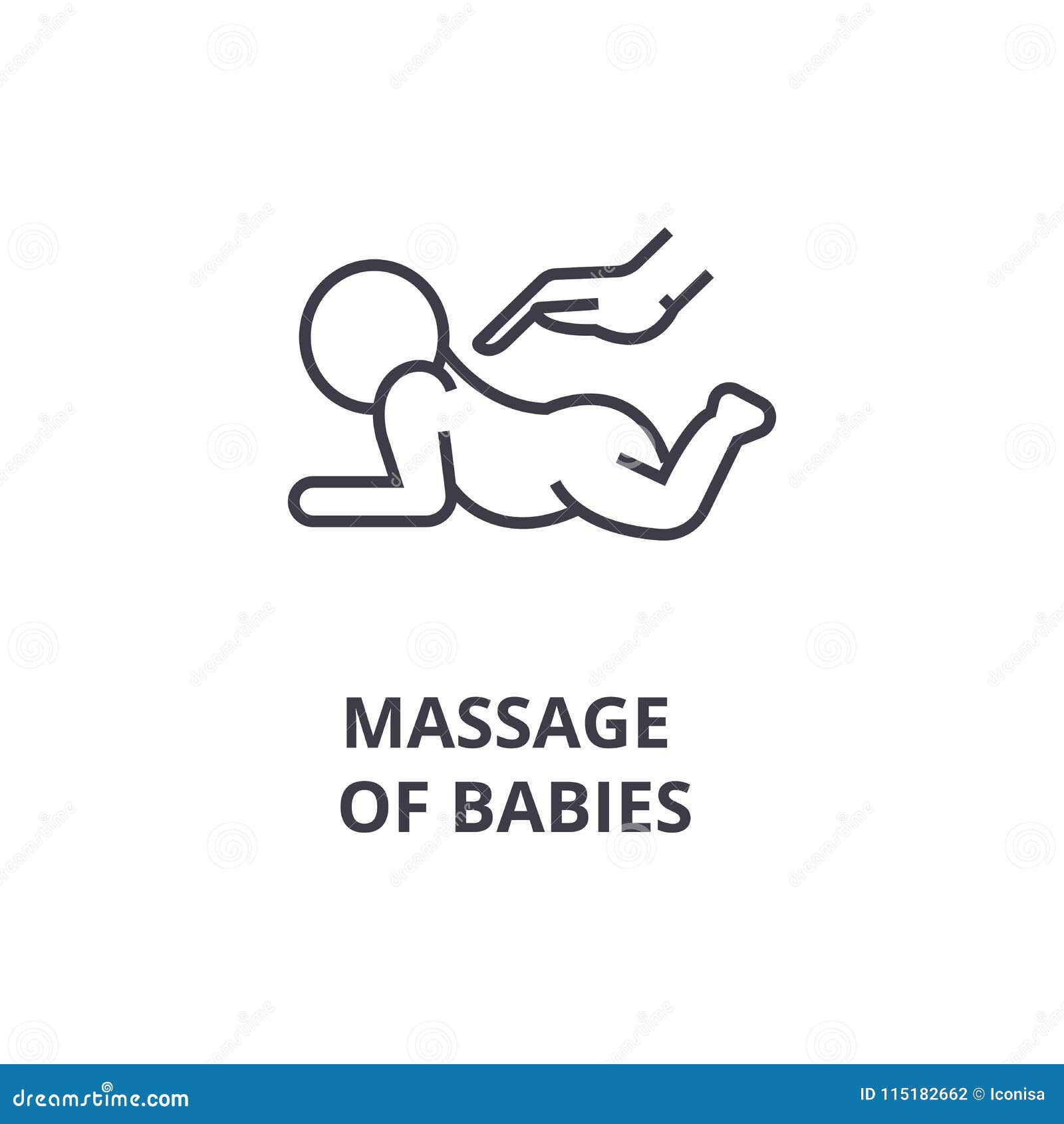 Massage of Babies Thin Line Icon, Sign, Symbol, Illustation, Linear ...