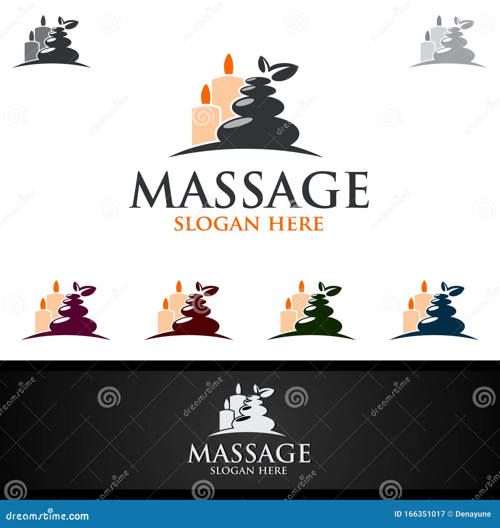 Massage, Back Pain and Osteopathy Logo Design Stock Vector ...