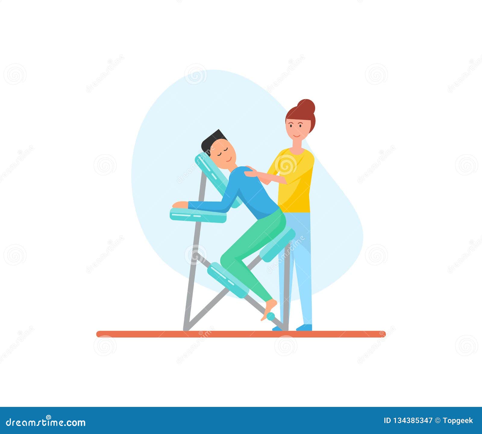 Massage of Back Using Special Chair Icon Vector Stock Vector ...