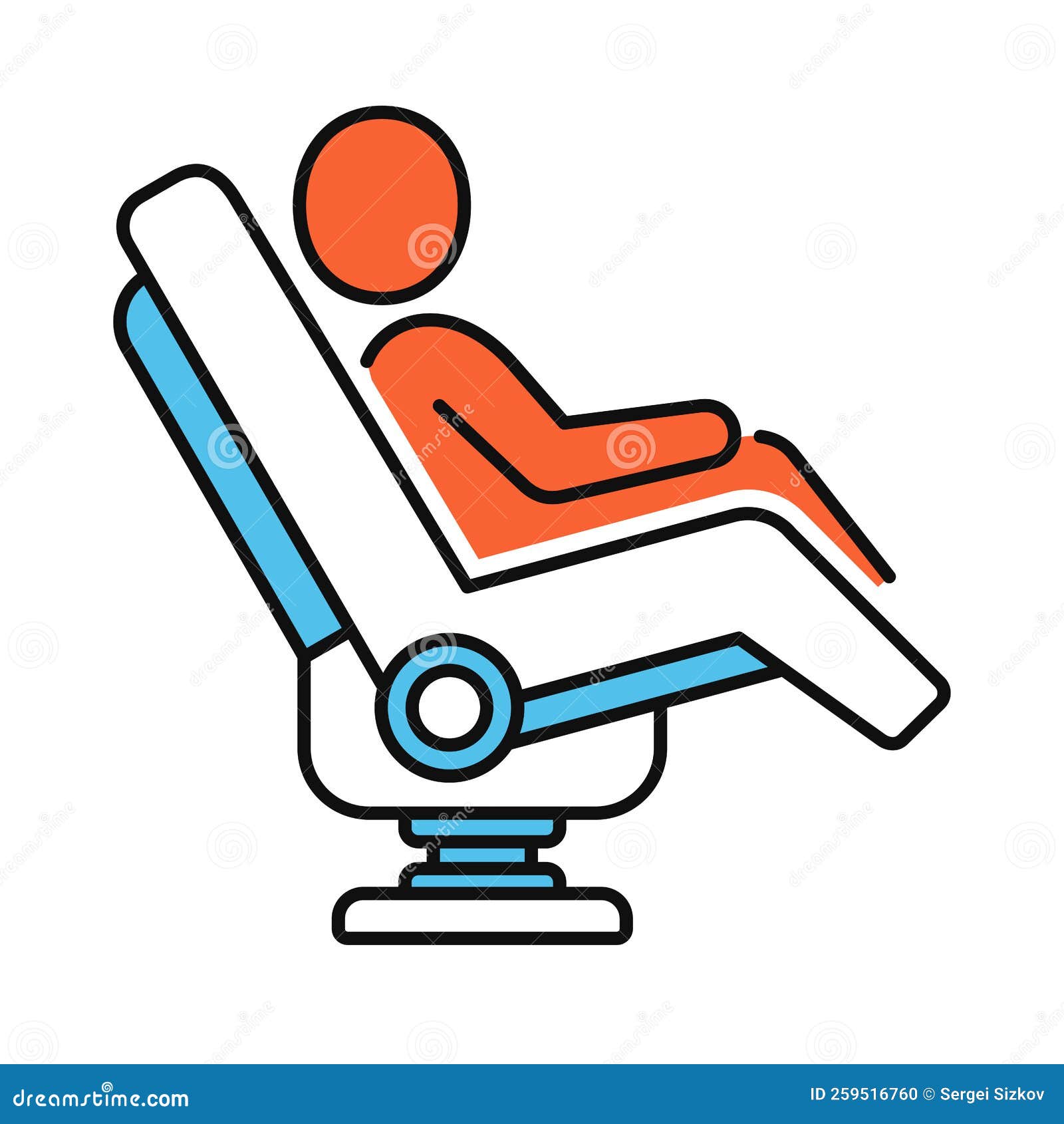 Massage Chair Icon On White Background Vector Stock Vector