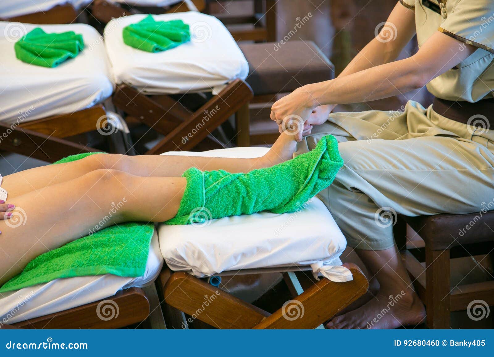 Massage of Human Foot in Spa Salon - Soft Focus Image Stock Photo ...