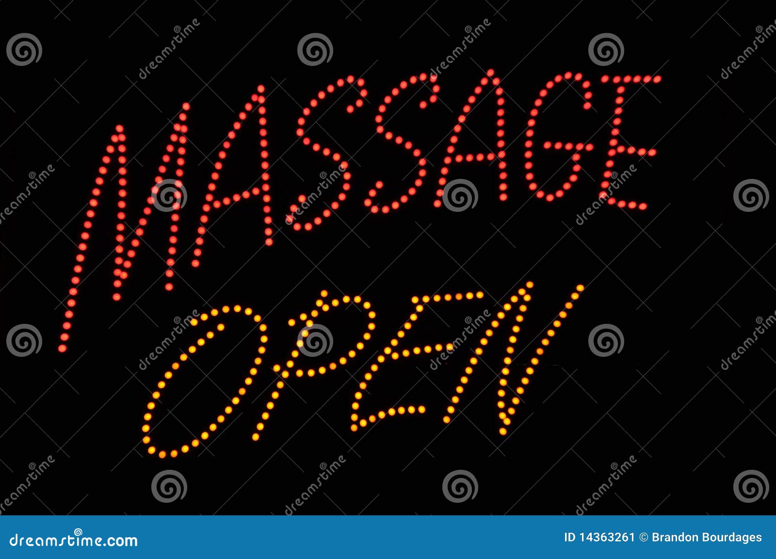 Massage Open Neon Sign stock image. Image of illuminated - 14363261