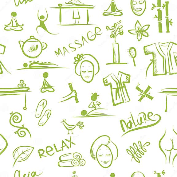 Massage and Spa Concept, Seamless Pattern for Your Stock Vector ...
