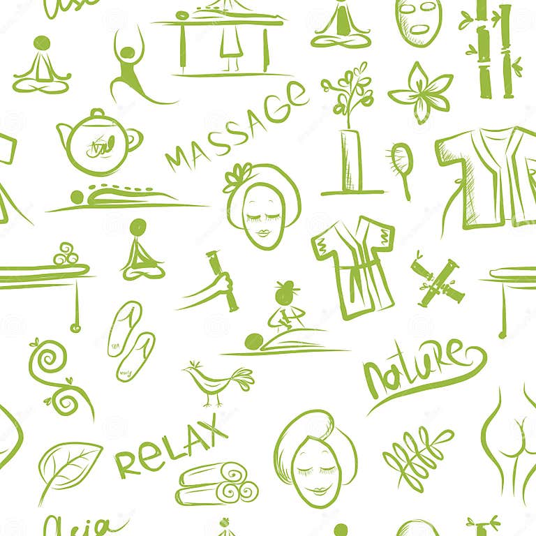 Massage and Spa Concept, Seamless Pattern for Your Stock Vector ...