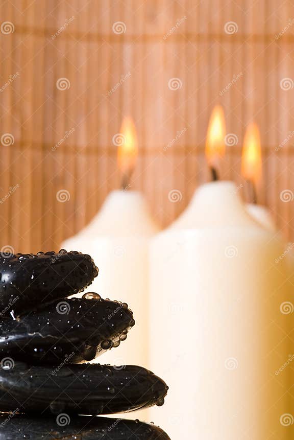 Massage stones stock photo. Image of plant, stacked, candle - 3531102