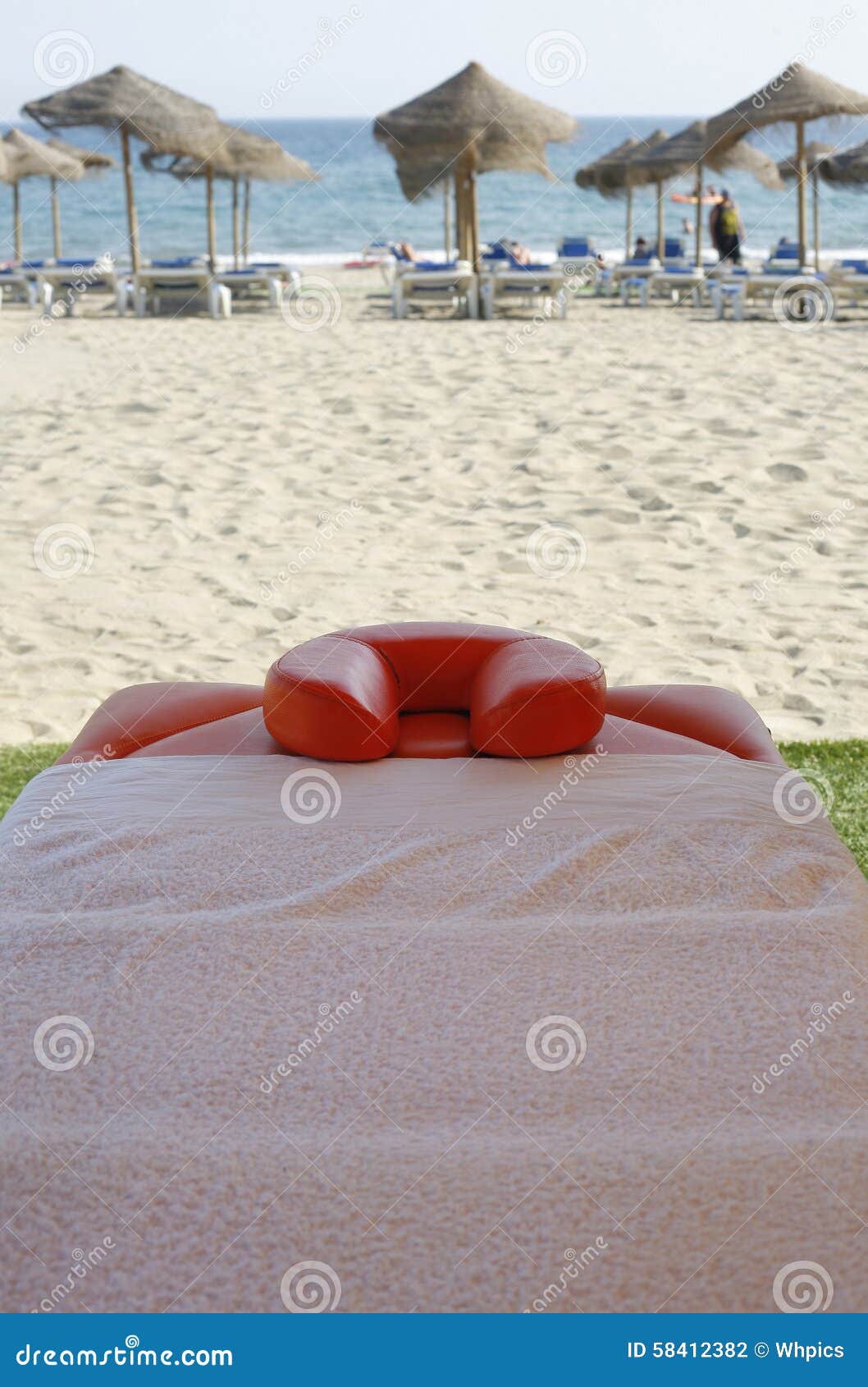Massage Table beside the Beach Stock Photo - Image of grass, sand: 58412382