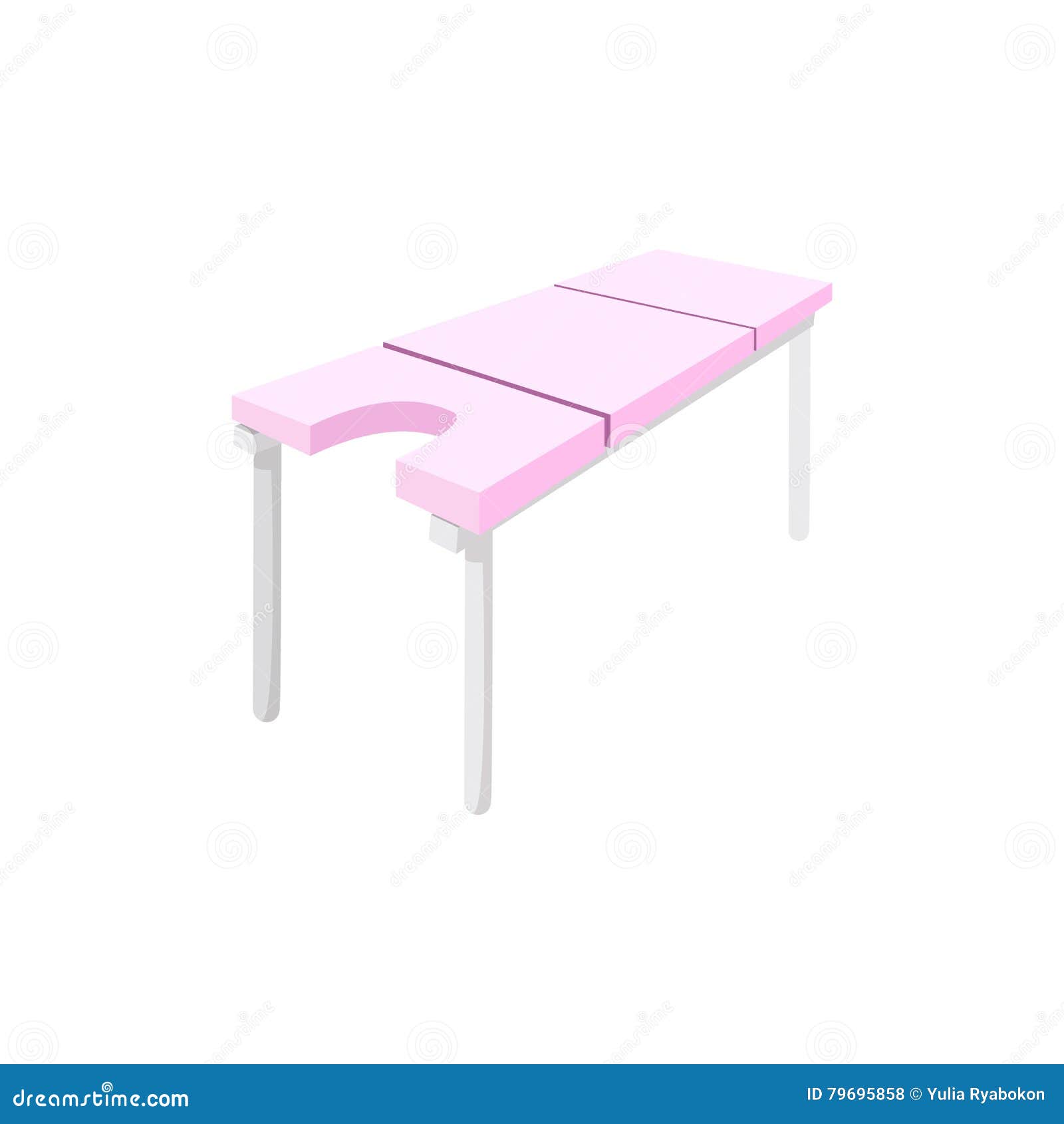 Massage table cartoon icon stock vector. Illustration of icon - 79695858