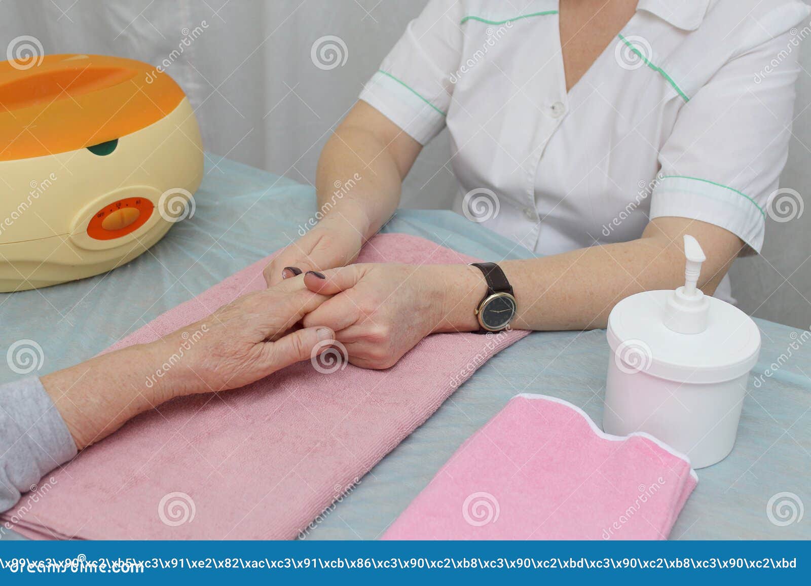 Massage Therapist Doing Massage of Hands, Pressure on Certain Points ...